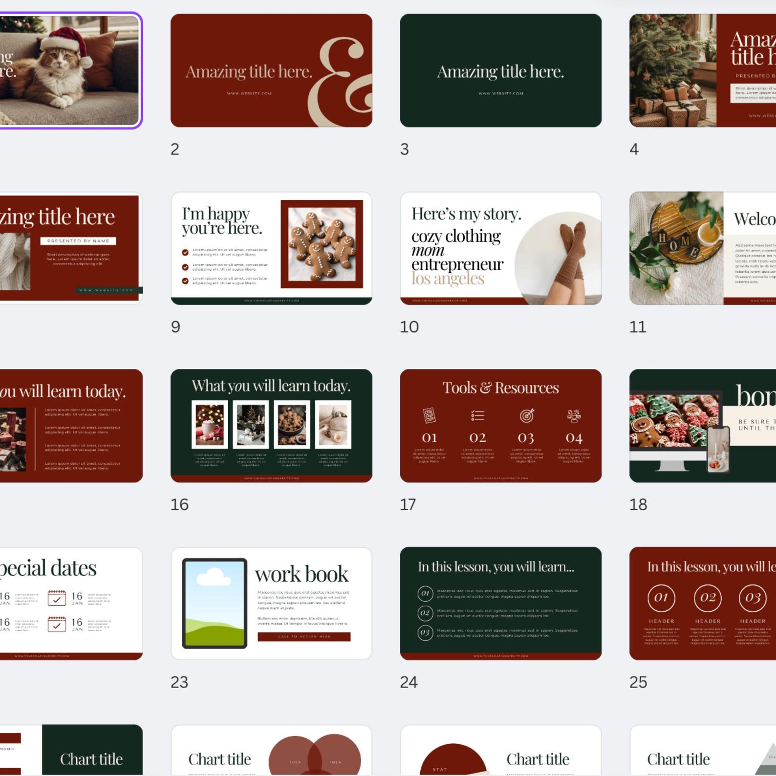 Canva Presentation Template for Christmas | Holiday Slides | Christmas ...