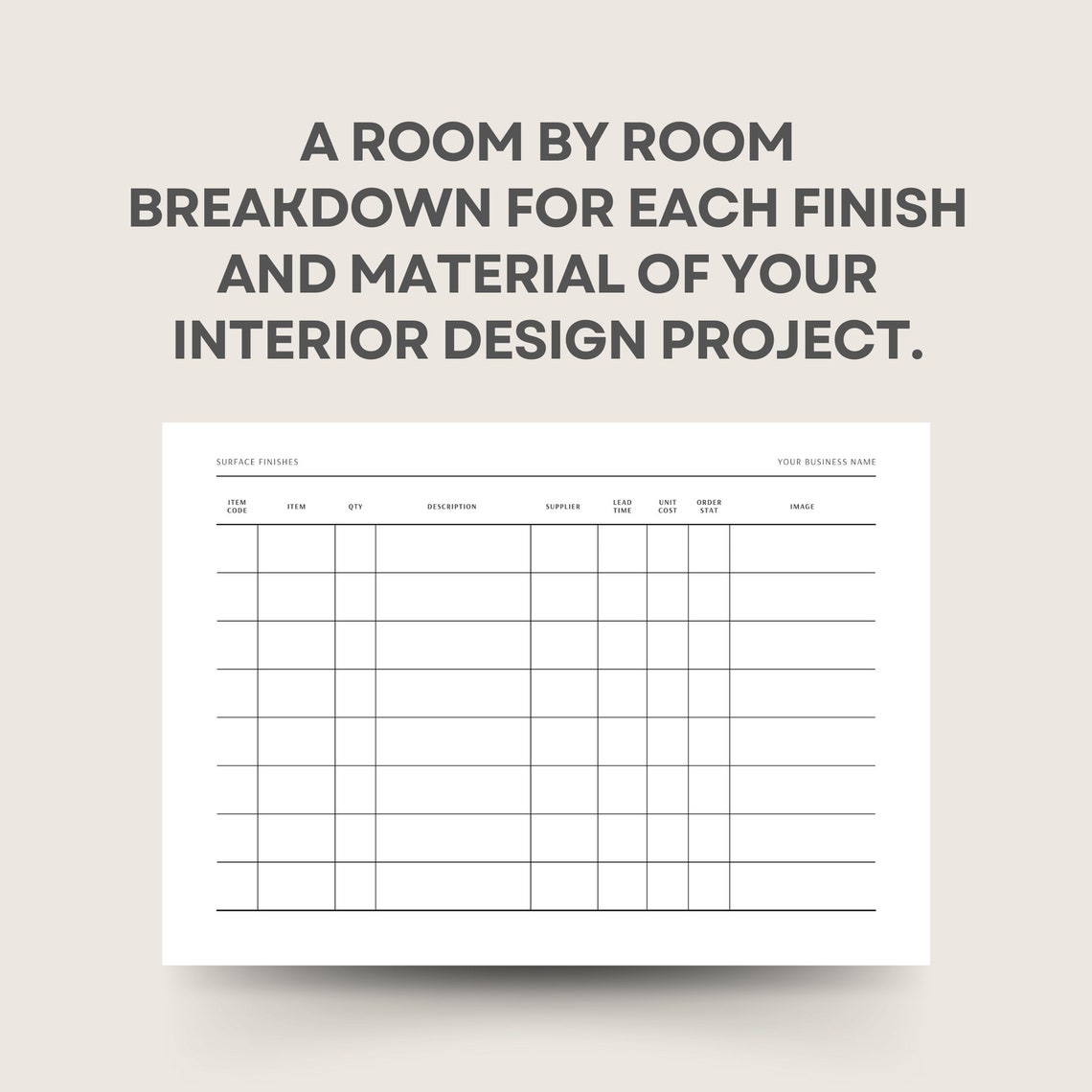 Interior Design Finishes Schedule 117-page Editable Canva Template for ...