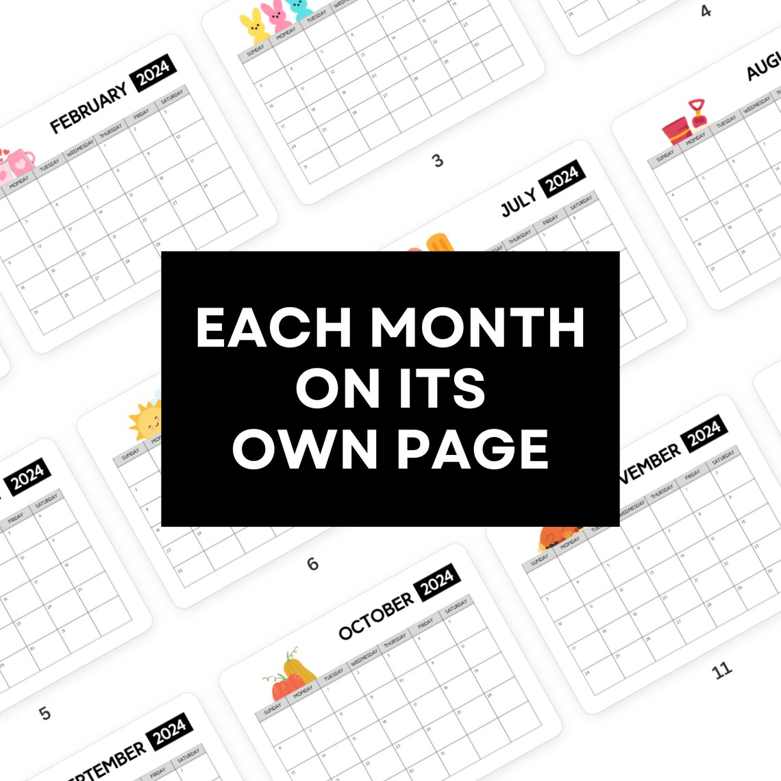 2024 Calendar, Editable 2024 Calendar, Printable Calendar, 2024 ...