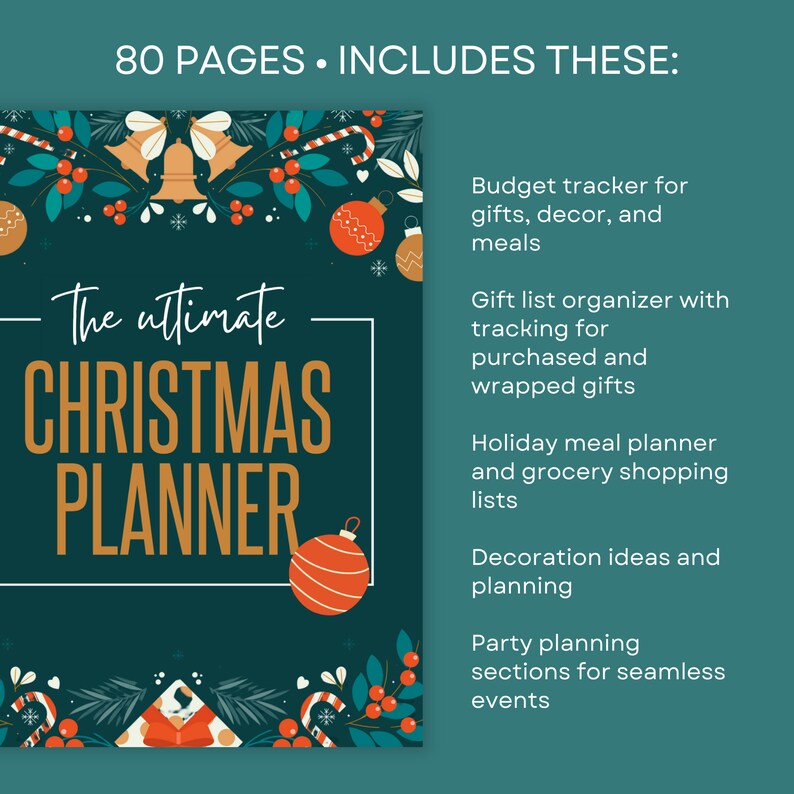 Editable Christmas Planner 2024, Holiday Organizer (printable) - Etsy