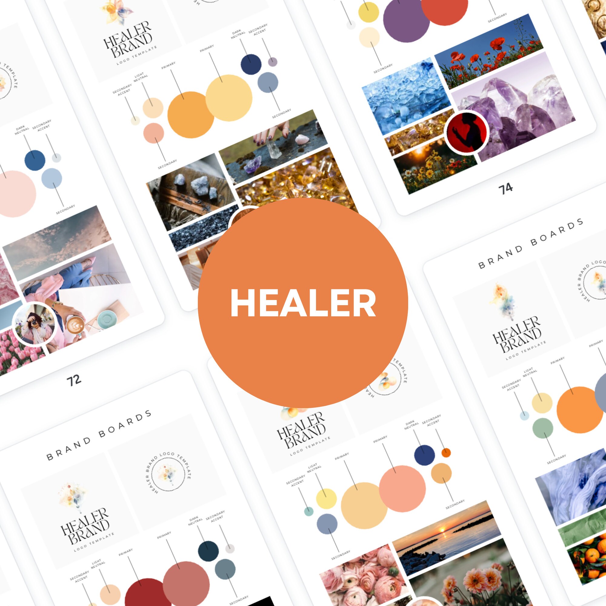 Logo and Brand Board Template, Canva Logo Template, DIY Branding Pack ...