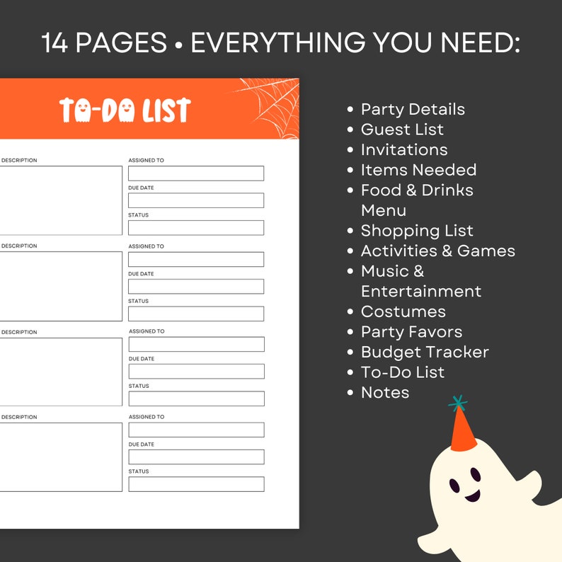 Editable Halloween Party Planner, Canva Template (digital Download ...