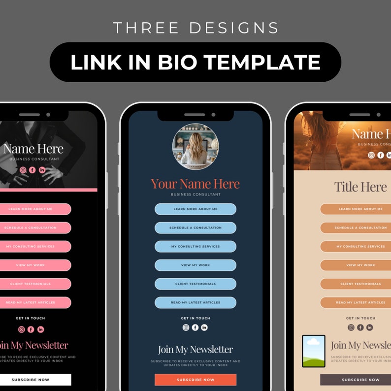 Editable Link in Bio Template, Canva Website, Small Business (digital ...