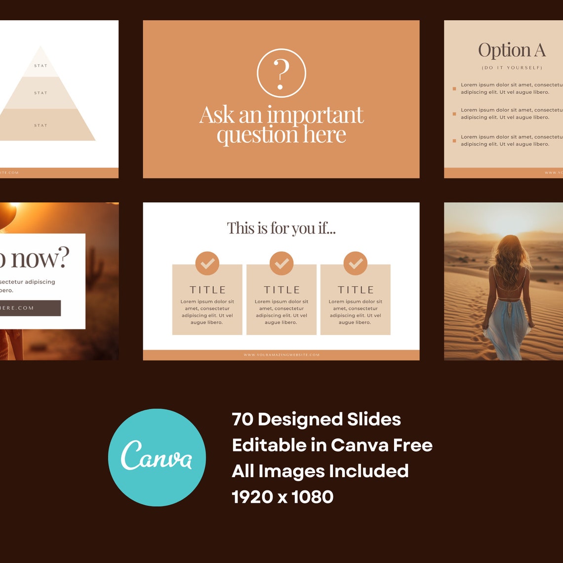 Canva Presentation Template | Boho Slide Deck | Slides for Presentation ...