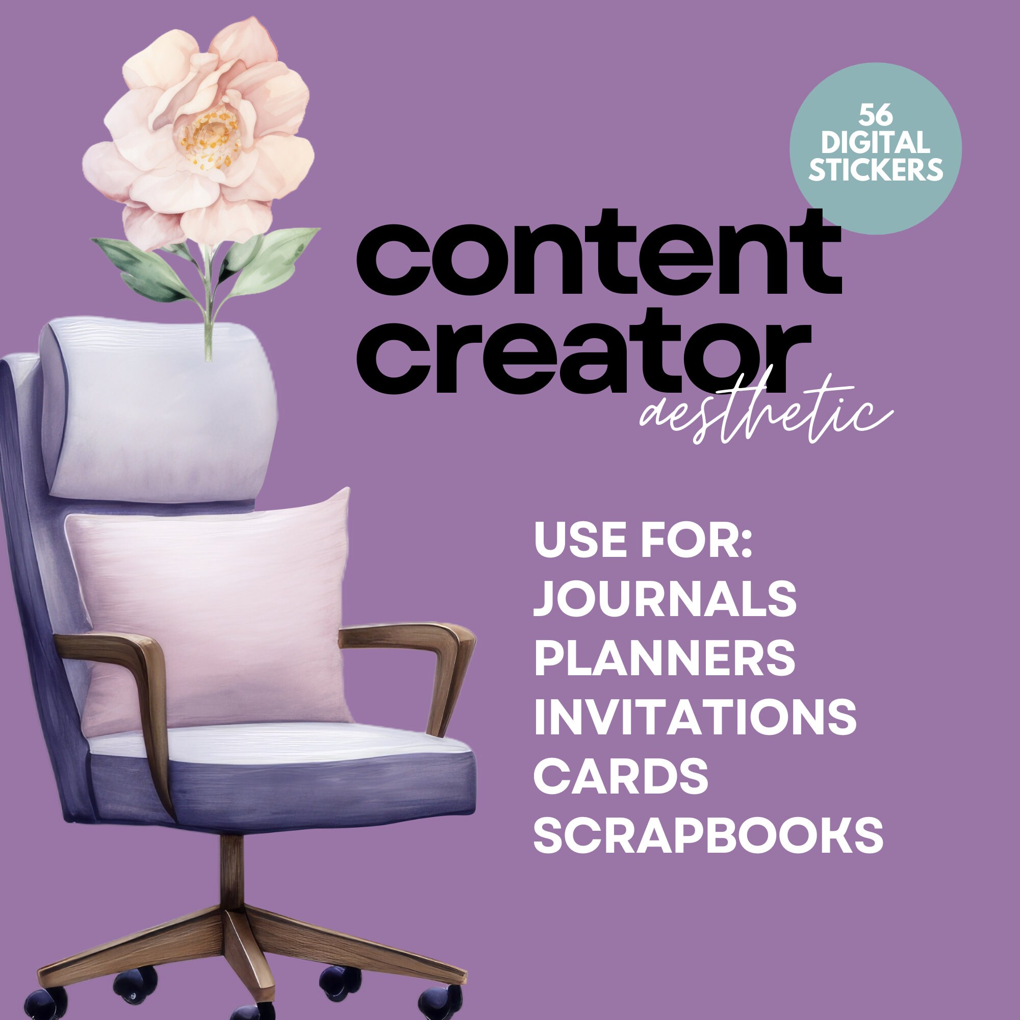 Content Creator Digital Stickers | Transparent PNG Files | Instant ...