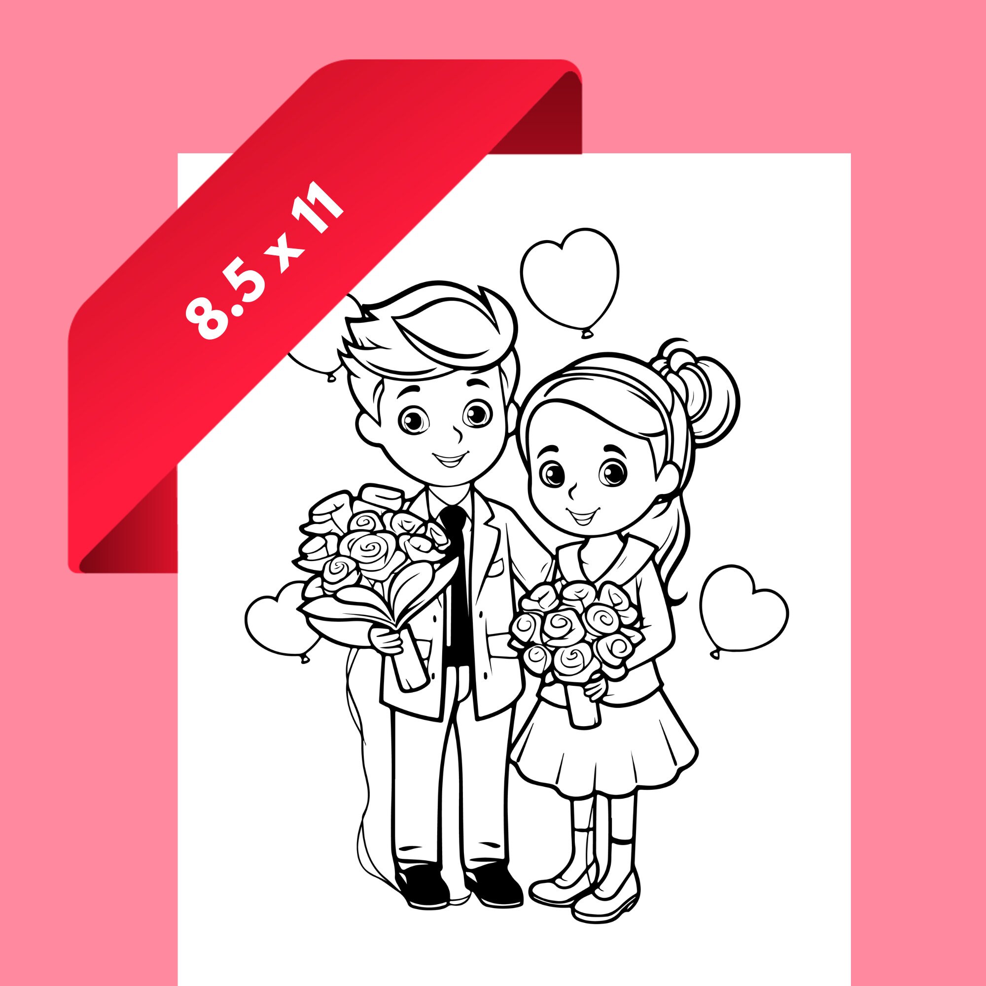 Valentines Day Coloring Book, Coloring Book for Kids, Valentines ...