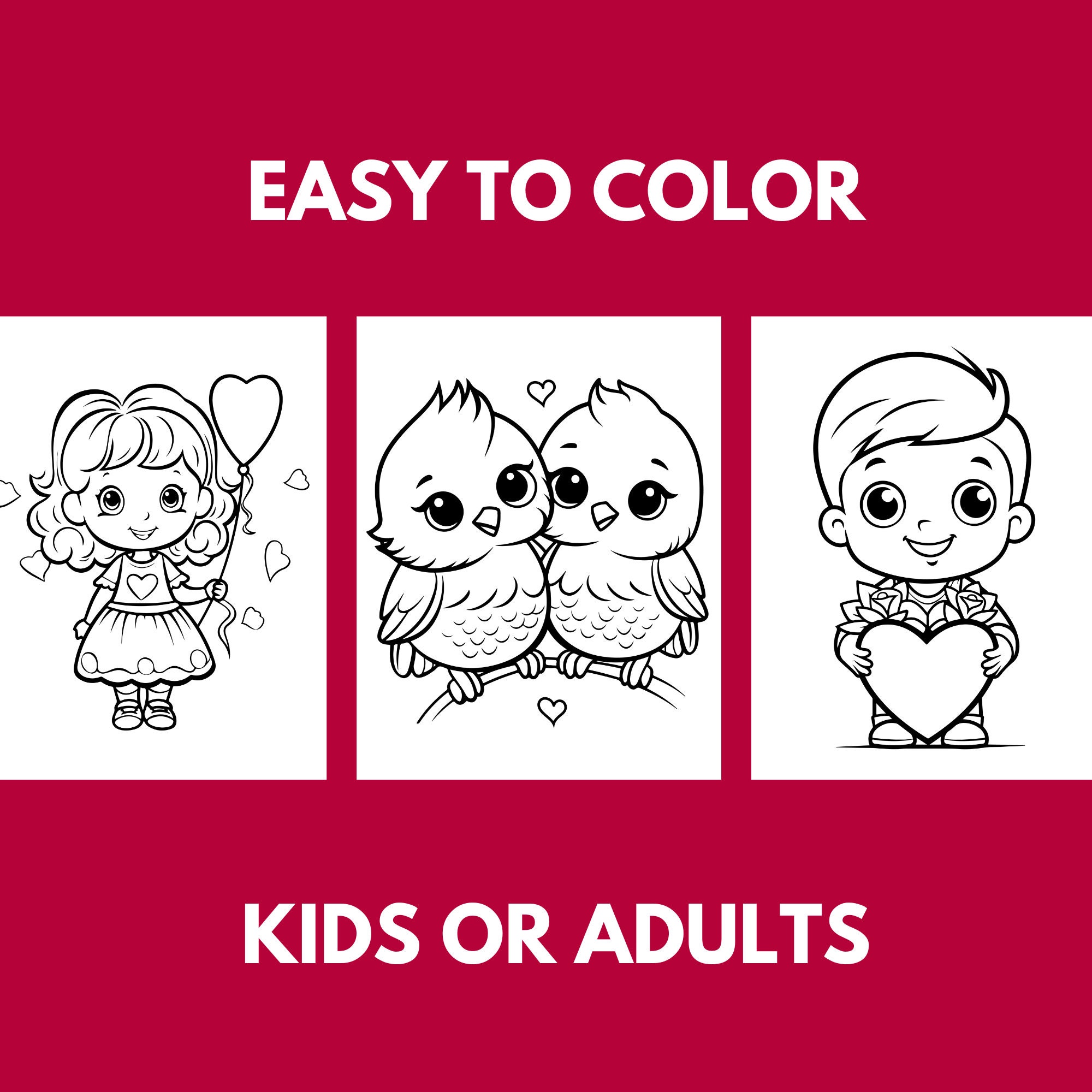 Valentines Day Coloring Book, Coloring Book for Kids, Valentines ...
