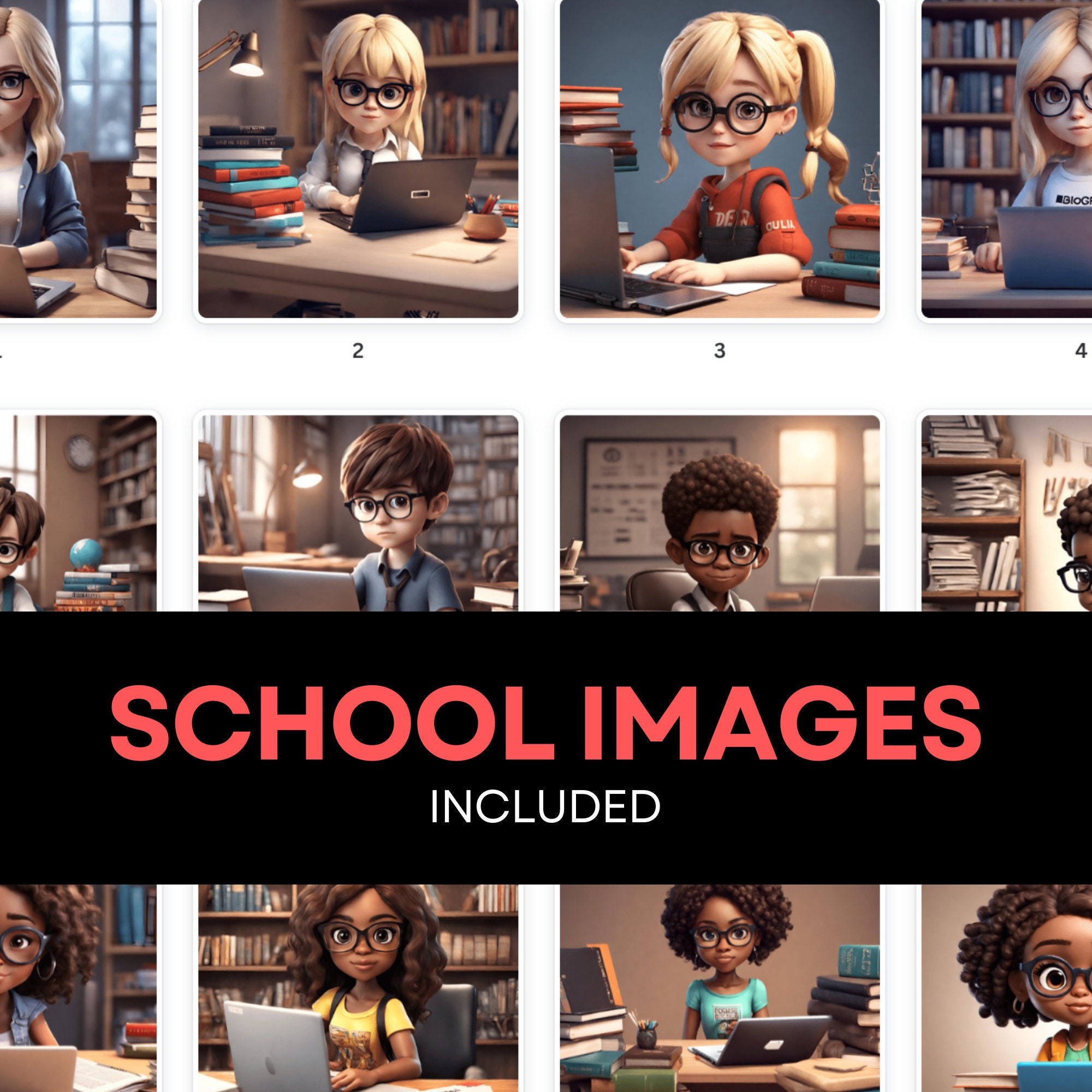 Animated Kid Characters for Commercial Use, Birthday Kids, Kid Clipart ...