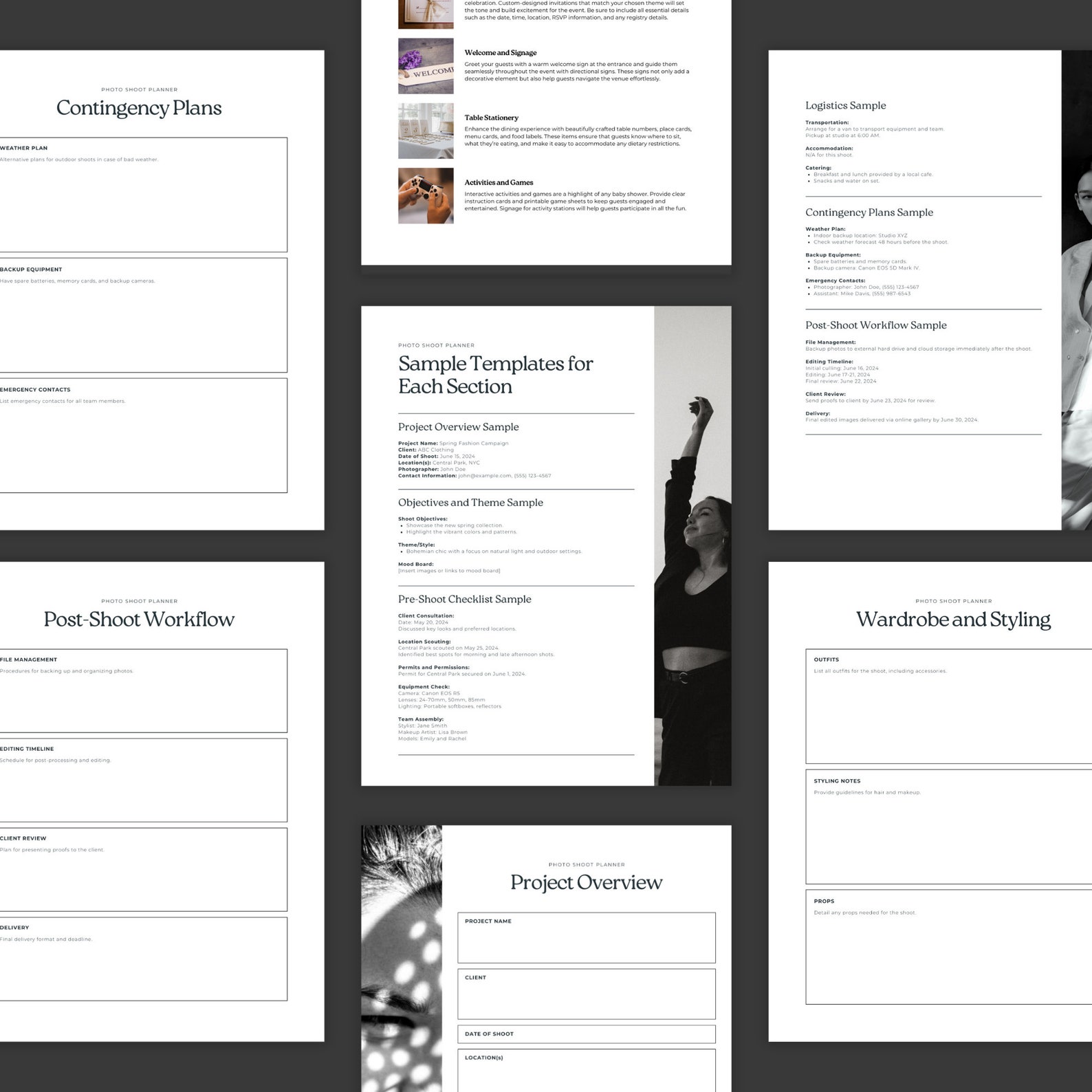 Photo Shoot Planner, Editable Photoshoot Planner, Printable Photo Shoot ...