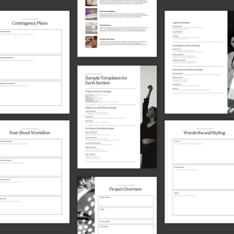Editable Photo Shoot Planner, Photography Business Template (canva ...