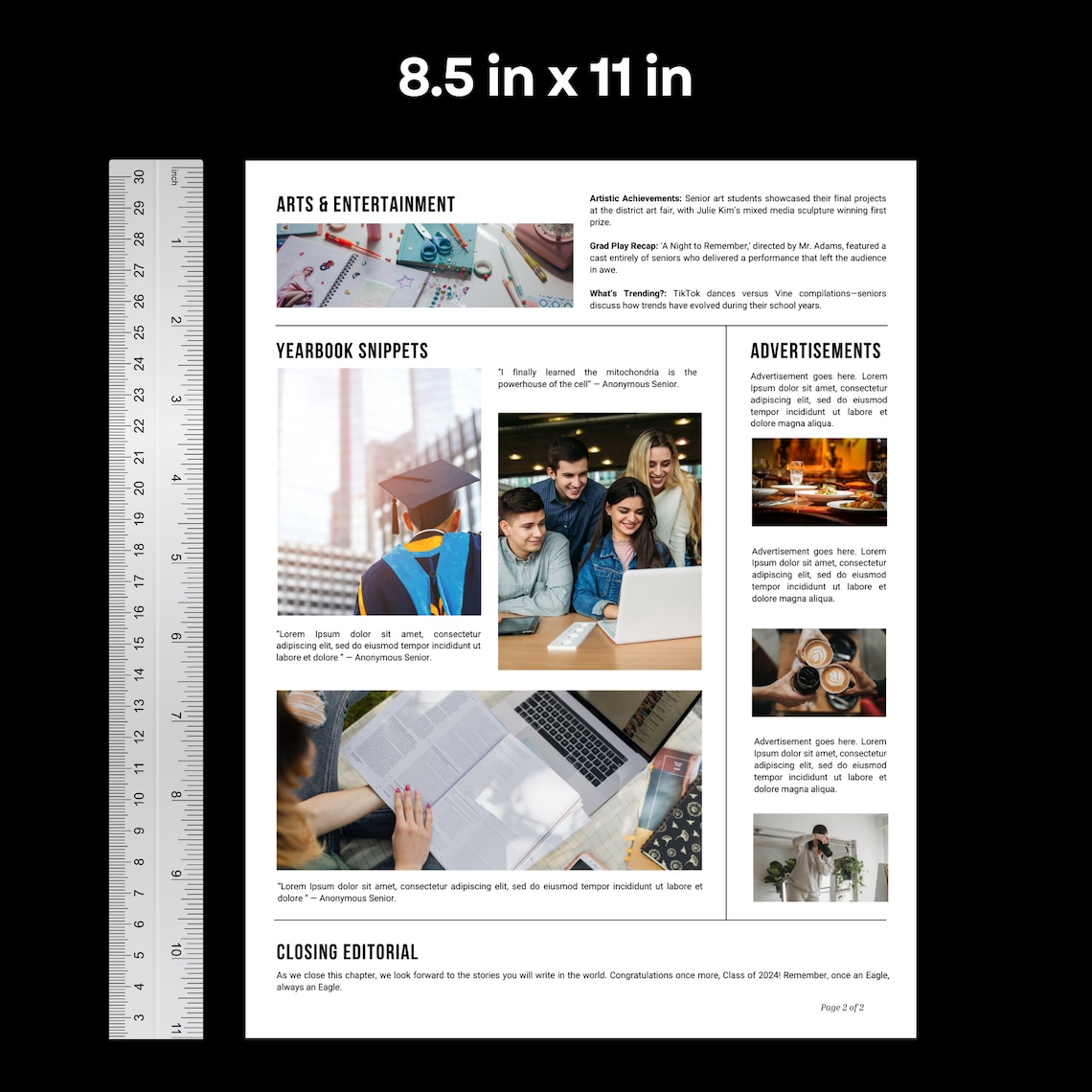 Editable Graduation Newspaper Template, Class of 2024 (canva) - Etsy