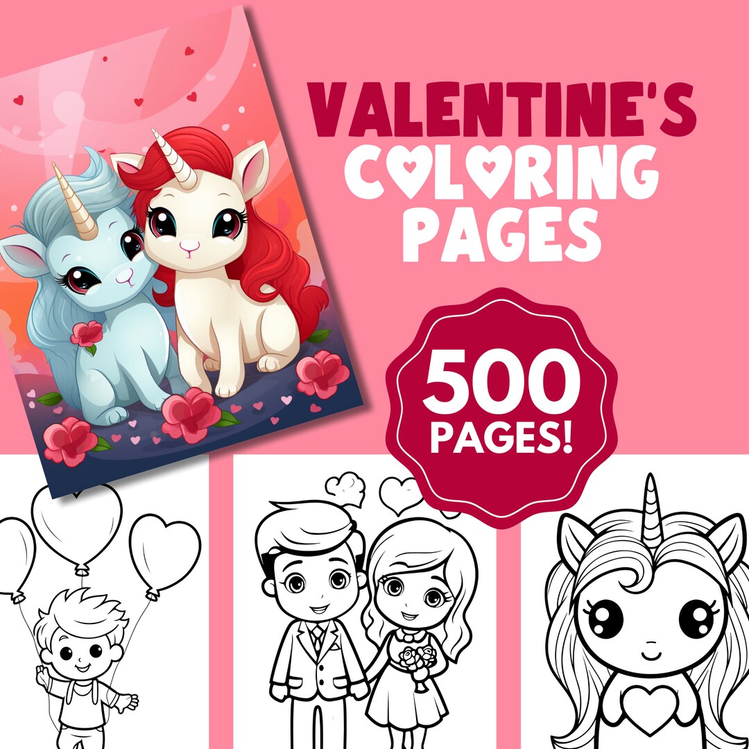 Valentines Day Coloring Book, Coloring Book for Kids, Valentines ...