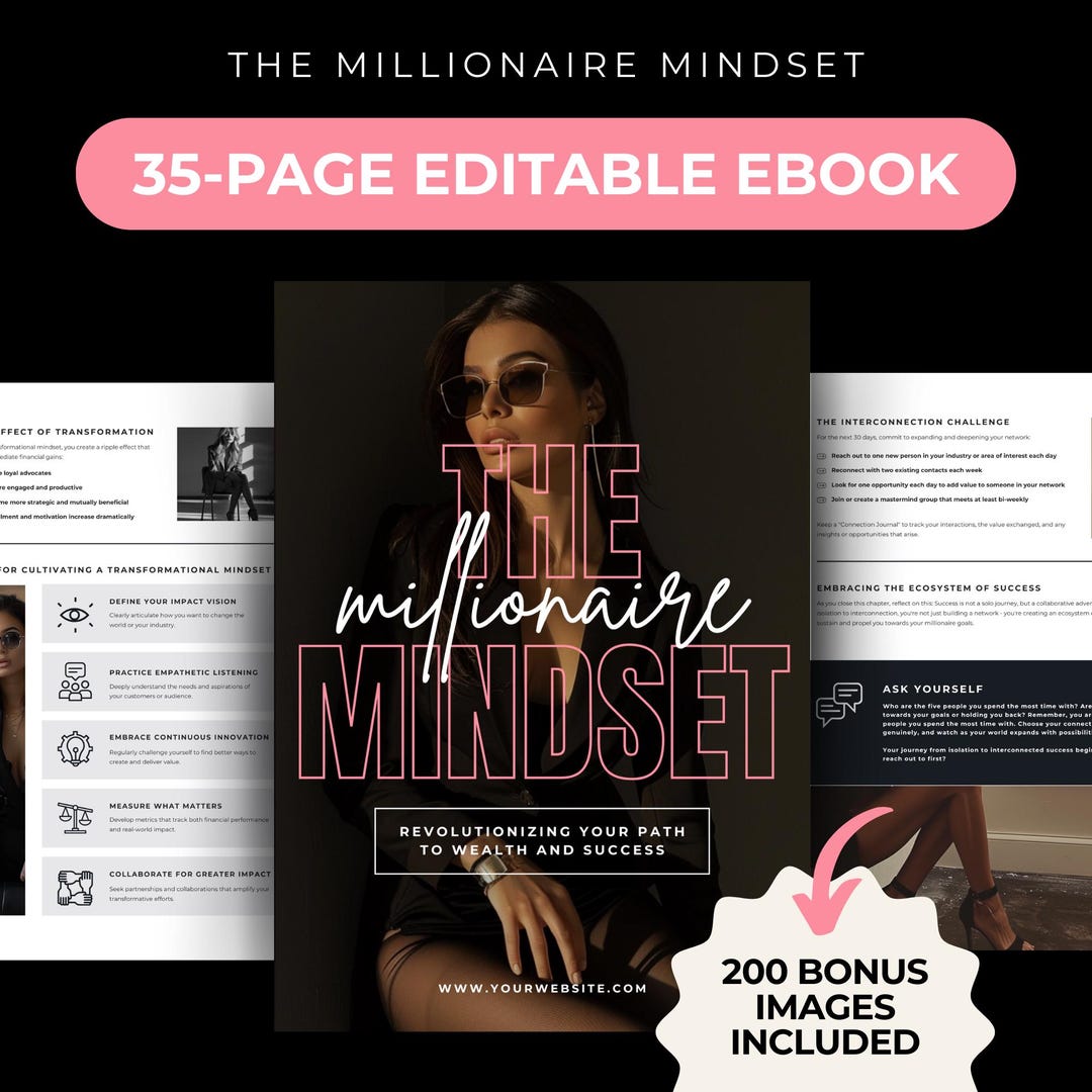 Millionaire Mindset Ebook, DONE-FOR-YOU E-book Mindset, Wealth, Limiting Beliefs, Growth Mindset ...