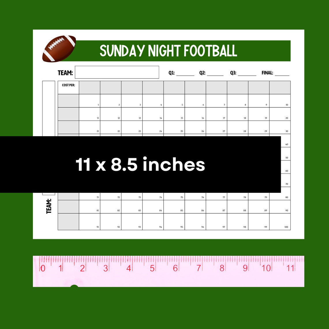 Sunday Football Squares, Pro Football Squares, College Football ...