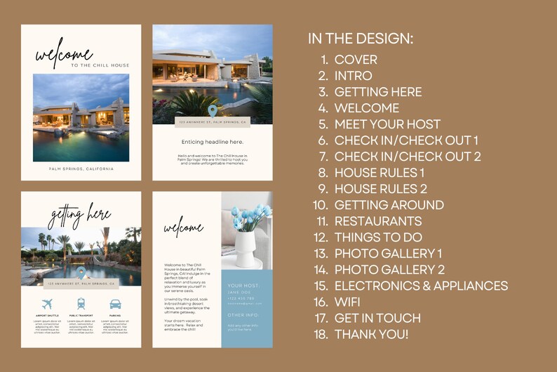 Editable Airbnb Welcome Book Template | Vacation Rental Host Guide ...