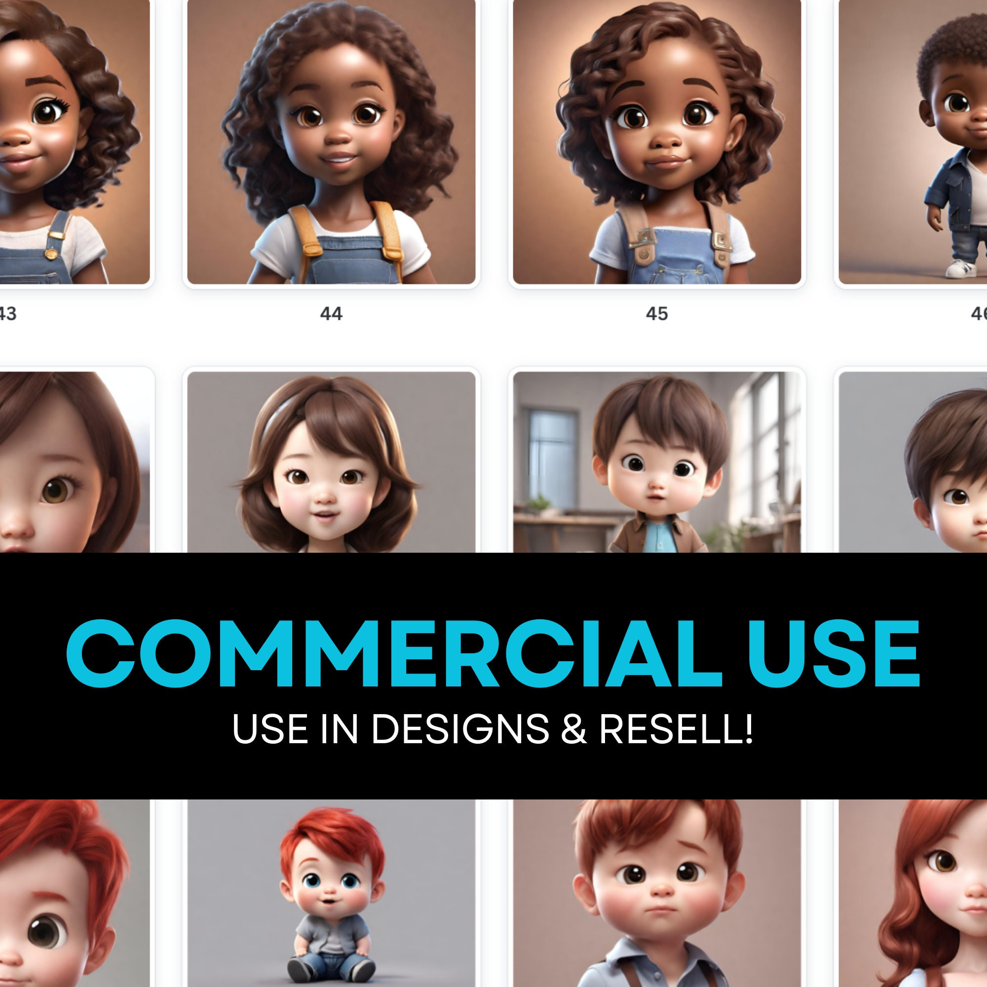 Animated Kid Characters for Commercial Use, Birthday Kids, Kid Clipart ...