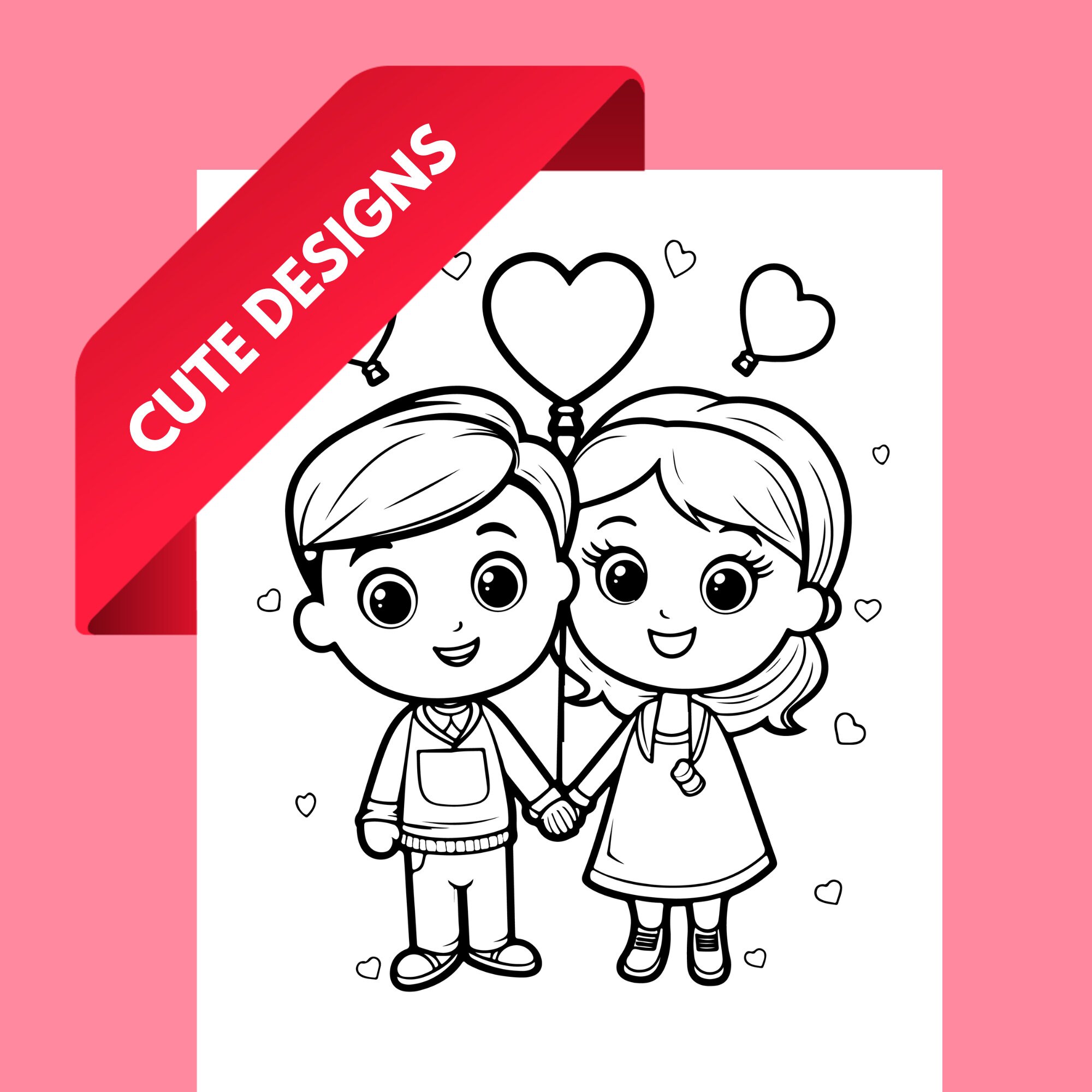 Valentines Day Coloring Book, Coloring Book for Kids, Valentines ...