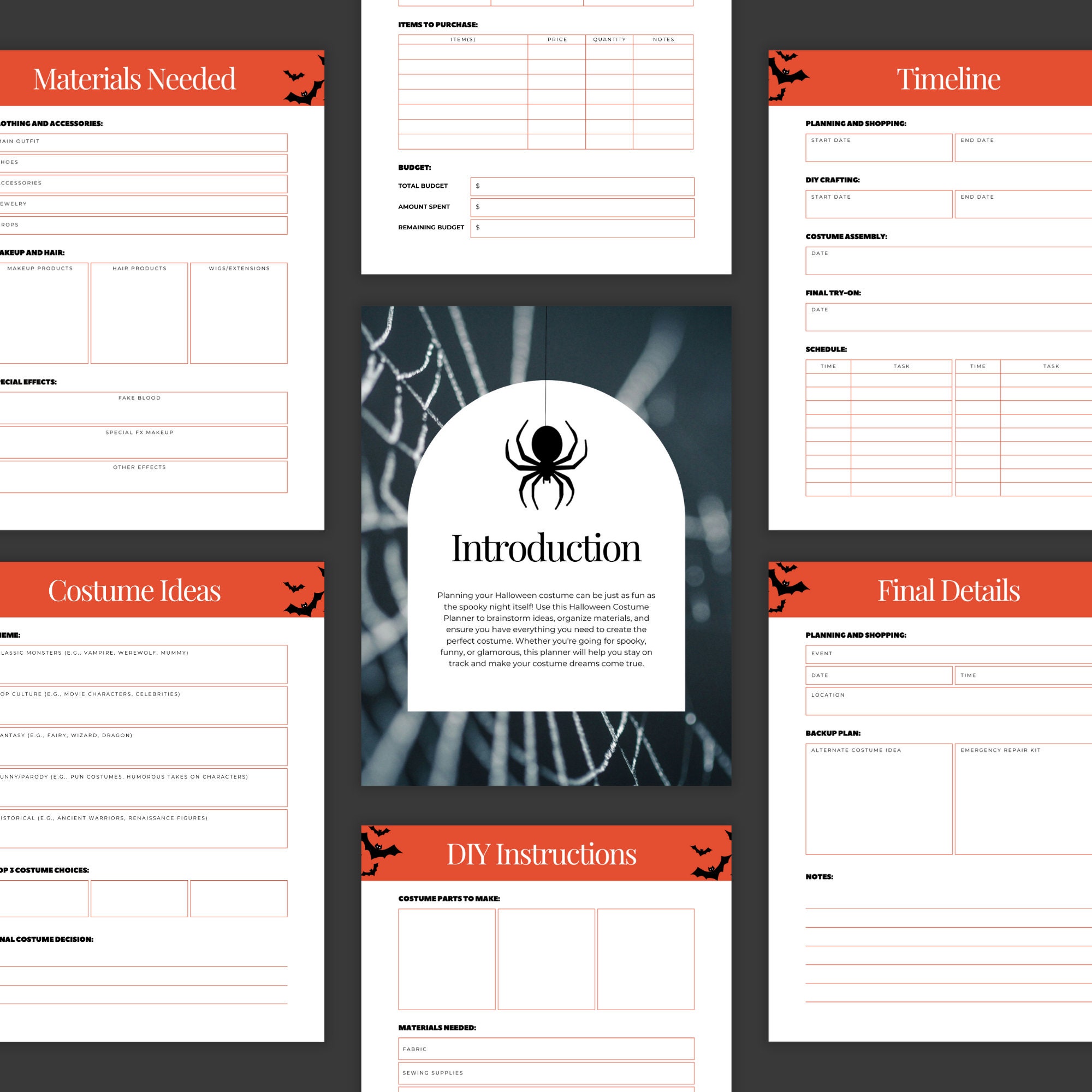 Halloween Costume Planner, How to Plan Your Halloween Costume, Editable ...