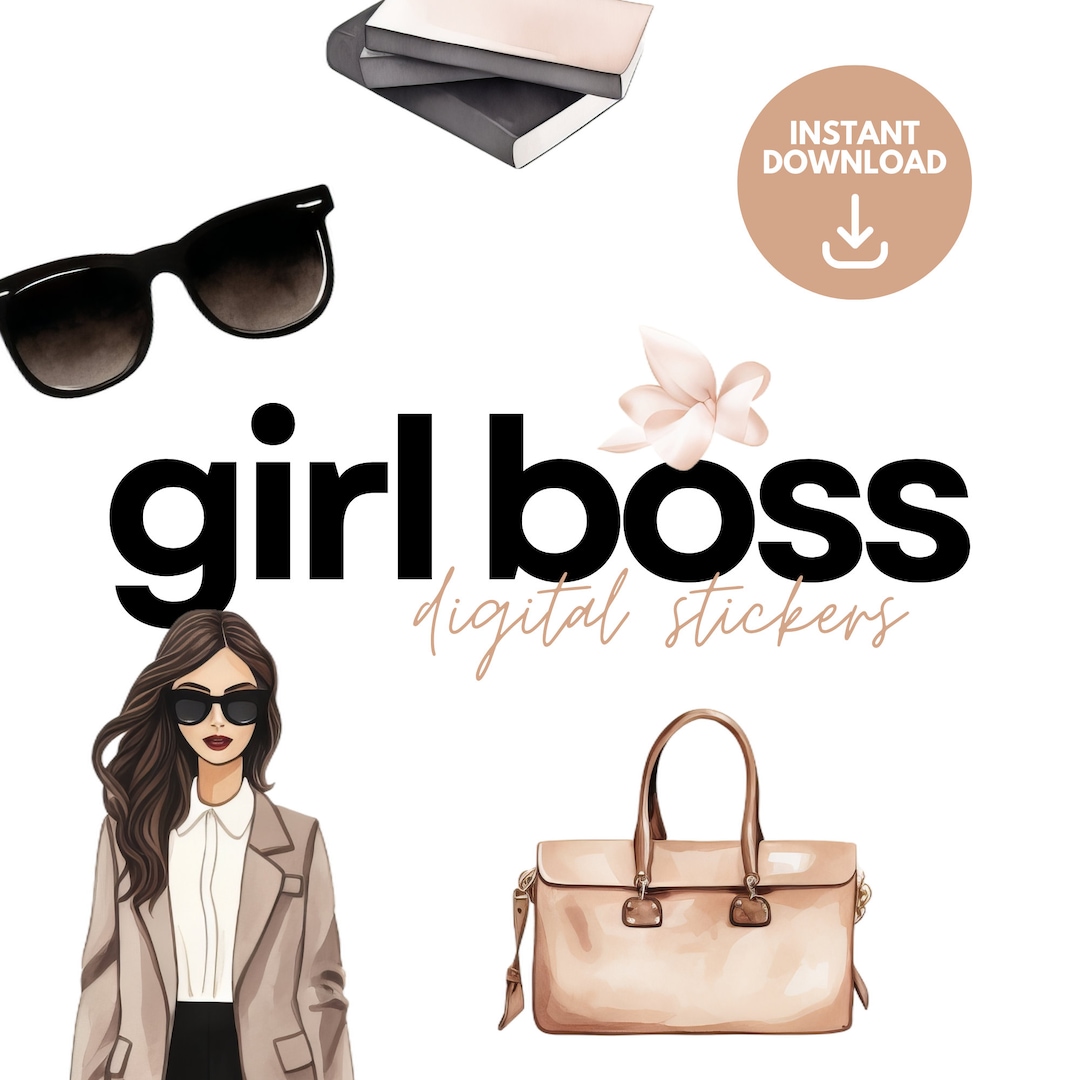 47 "girl Boss" Digital Stickers | Transparent PNG Files | Instant ...