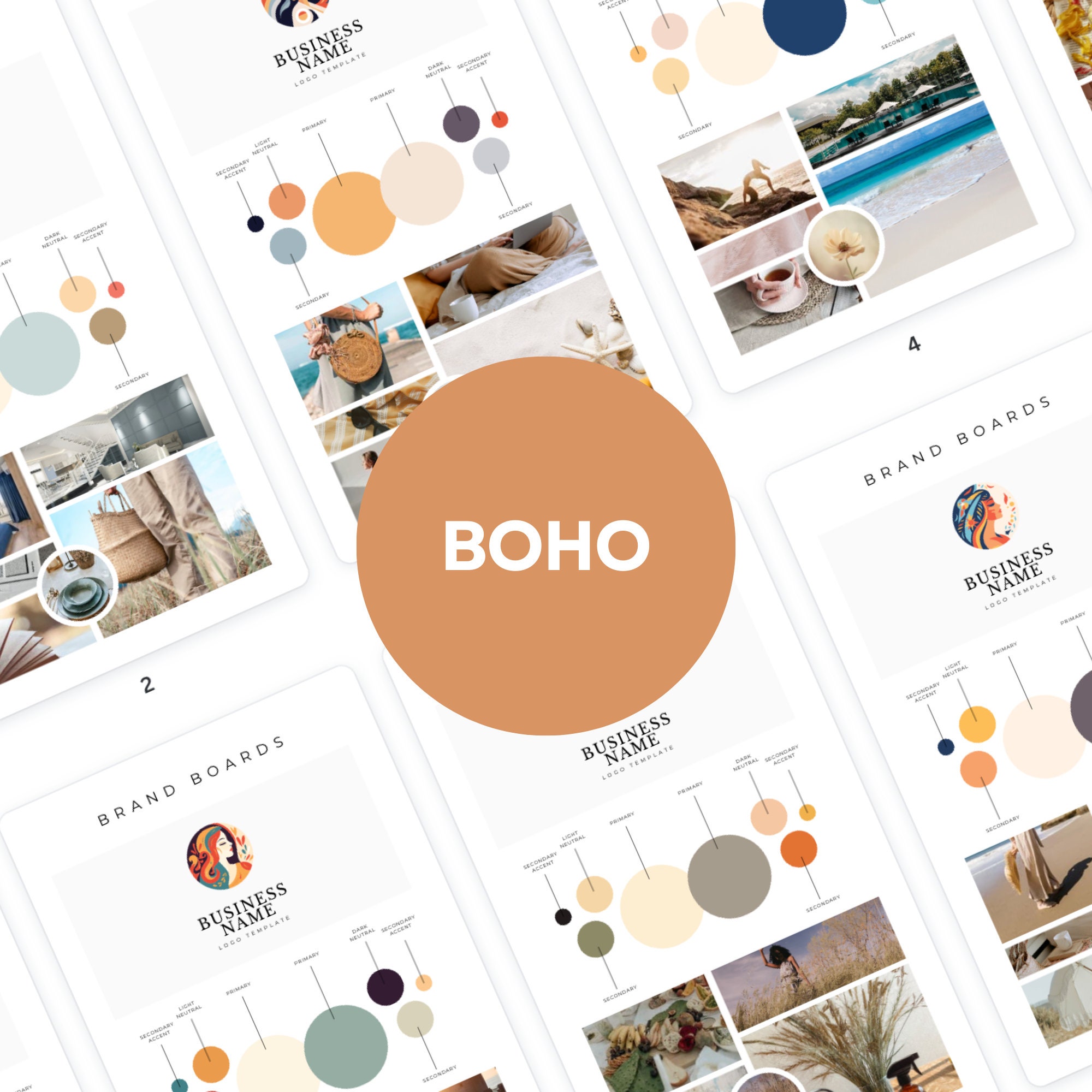 Logo and Brand Board Template, Canva Logo Template, DIY Branding Pack ...