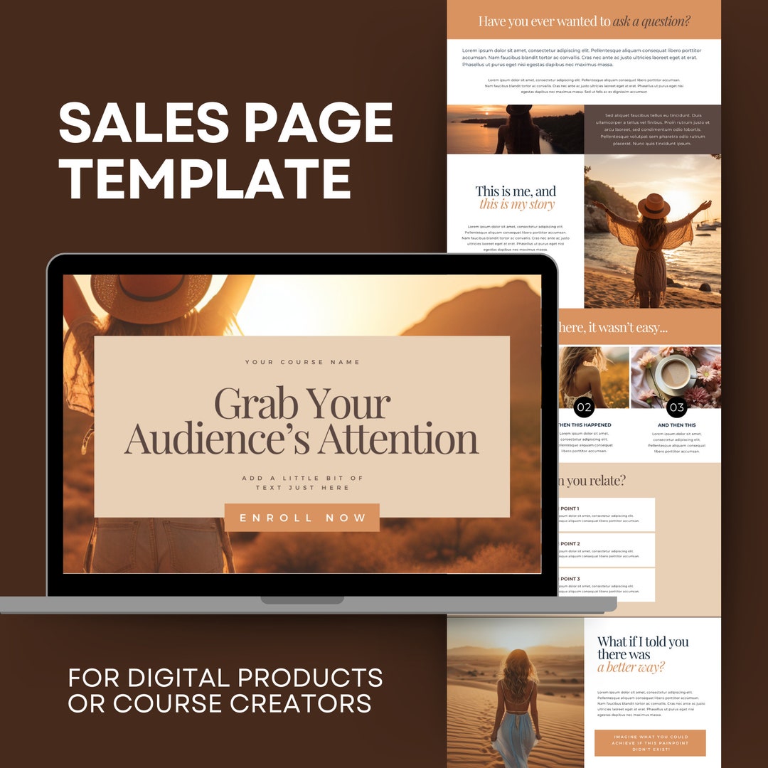 Sales Page for Courses, Sales Funnel Page for Course Creators, Sales ...