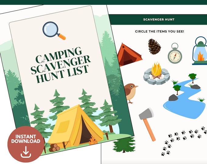Nature Scavenger Hunt Printable for Kids Hiking Scavenger Hunt Camping ...