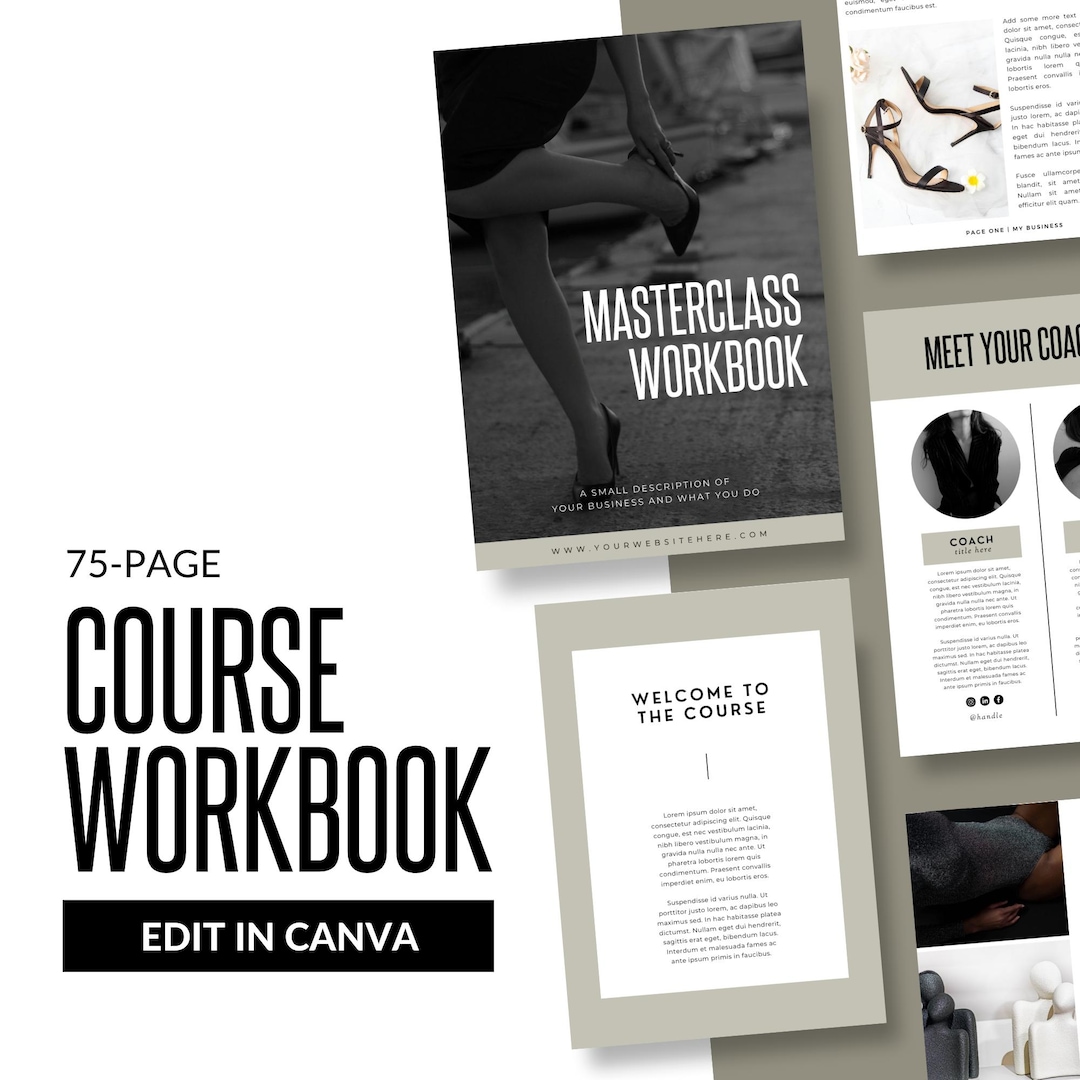 Editable Canva Course Workbook Template, Coaching Guide (digital ...