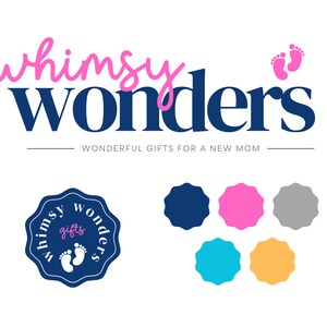 DIY Colorful Baby Logo Canva Template - Editable Fun Pink and Blue Logo ...