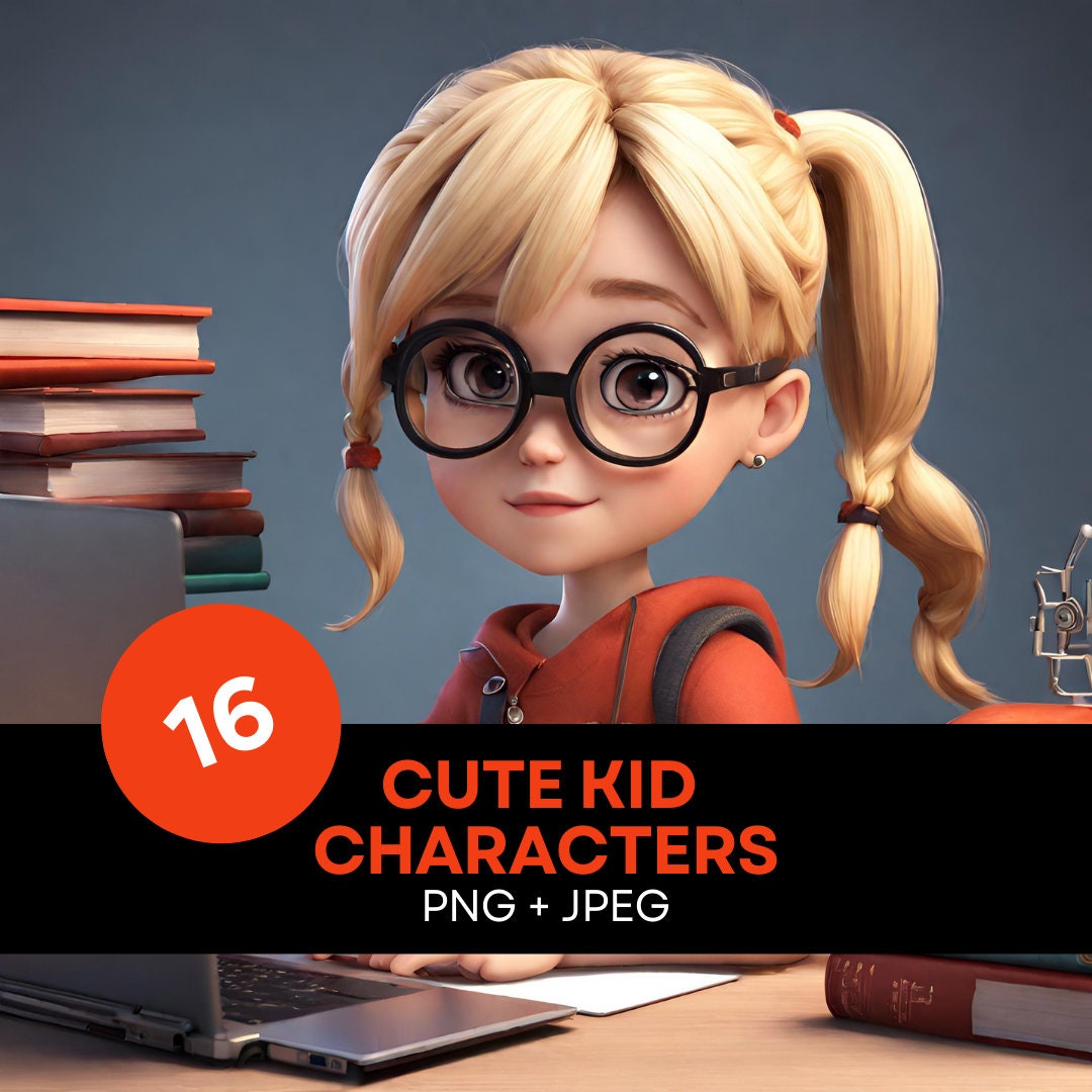 Cute Chibi Children Characters for Commercial Use, Children Png, Kid ...