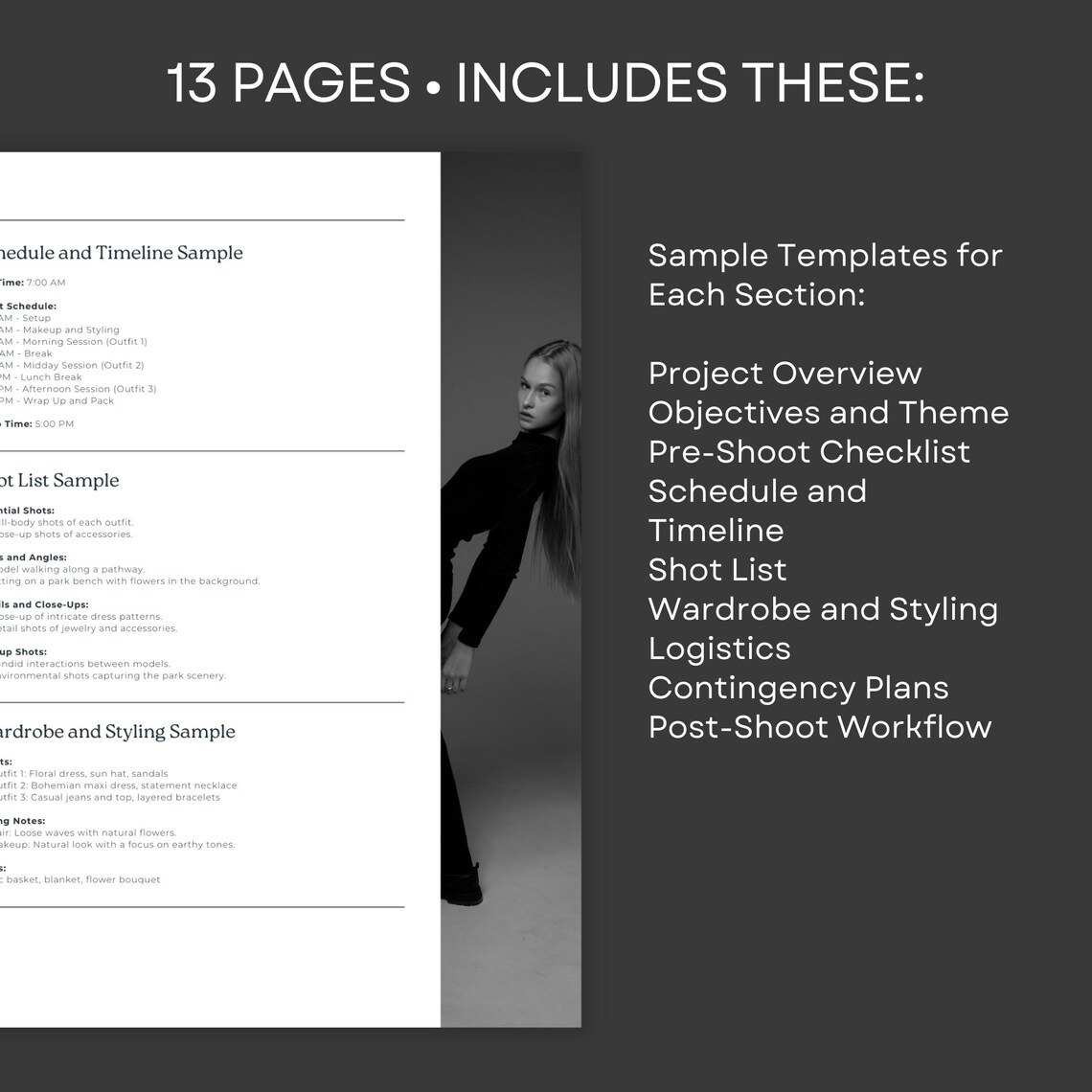 Editable Photo Shoot Planner, Photography Business Template (canva ...