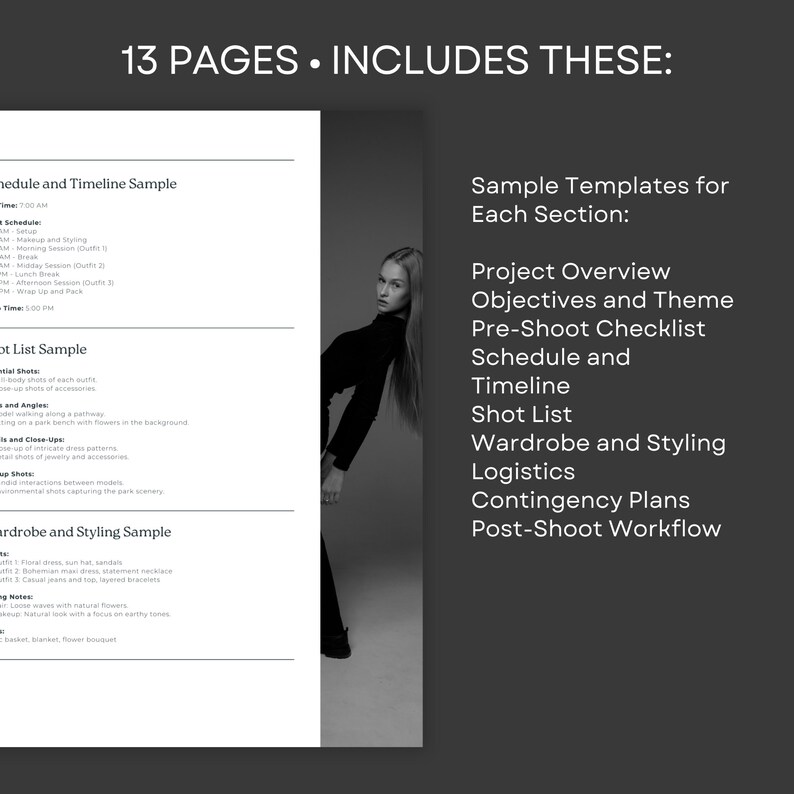 Photo Shoot Planner, Editable Photoshoot Planner, Printable Photo Shoot ...