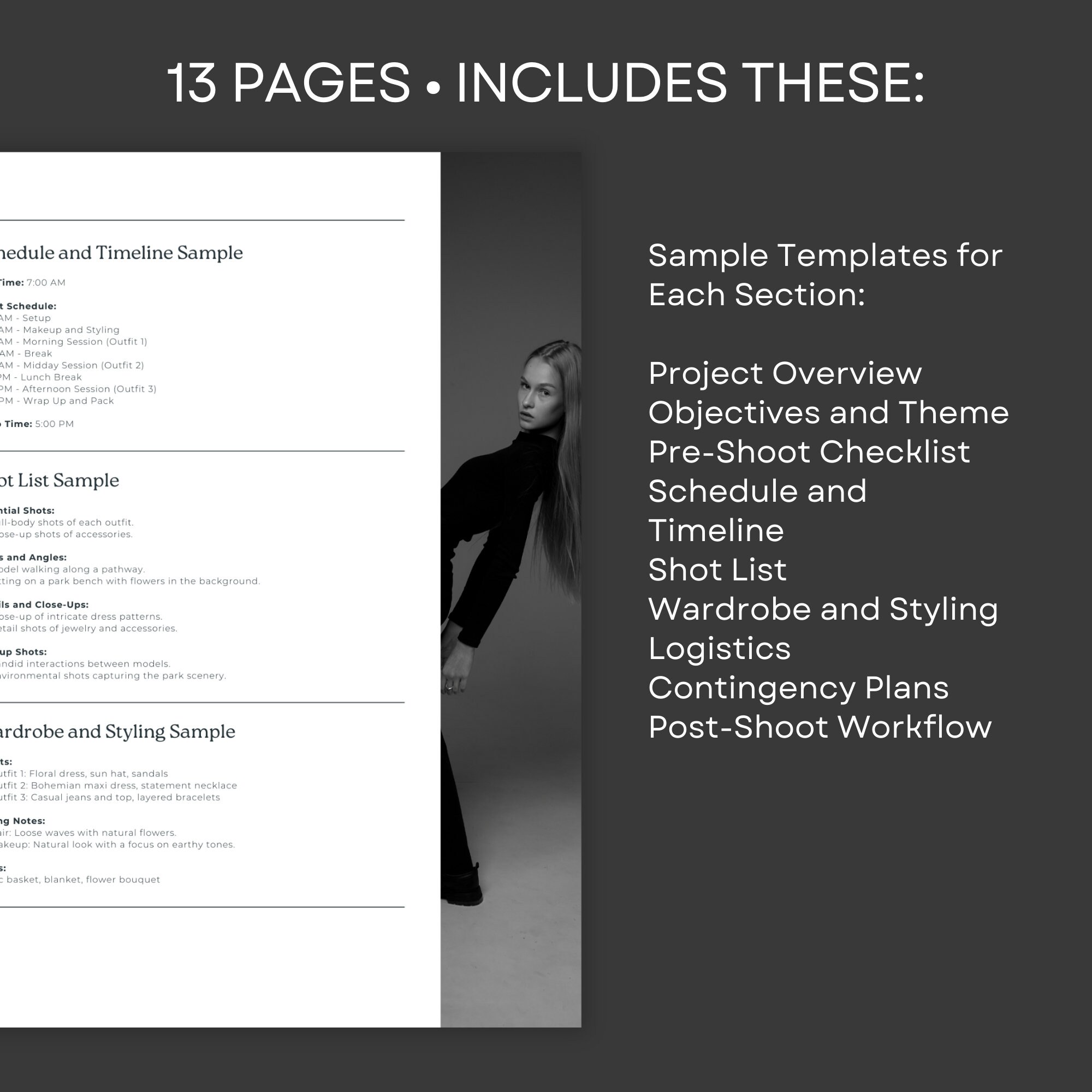 Editable Photo Shoot Planner, Photography Business Template (canva ...