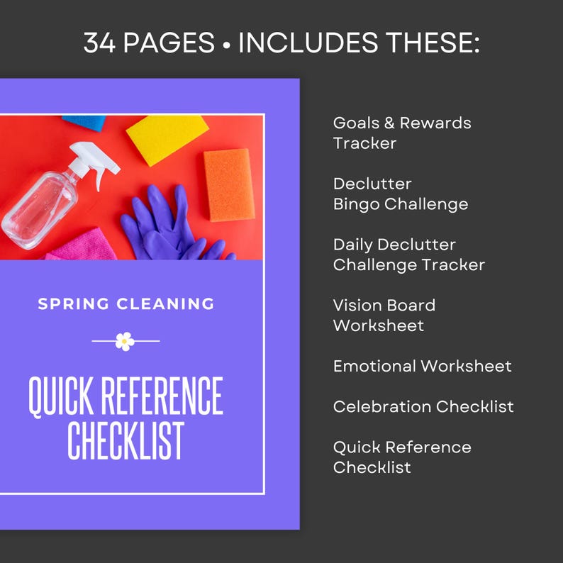 Spring Cleaning Planner – Printable Checklist, Editable Canva Template ...
