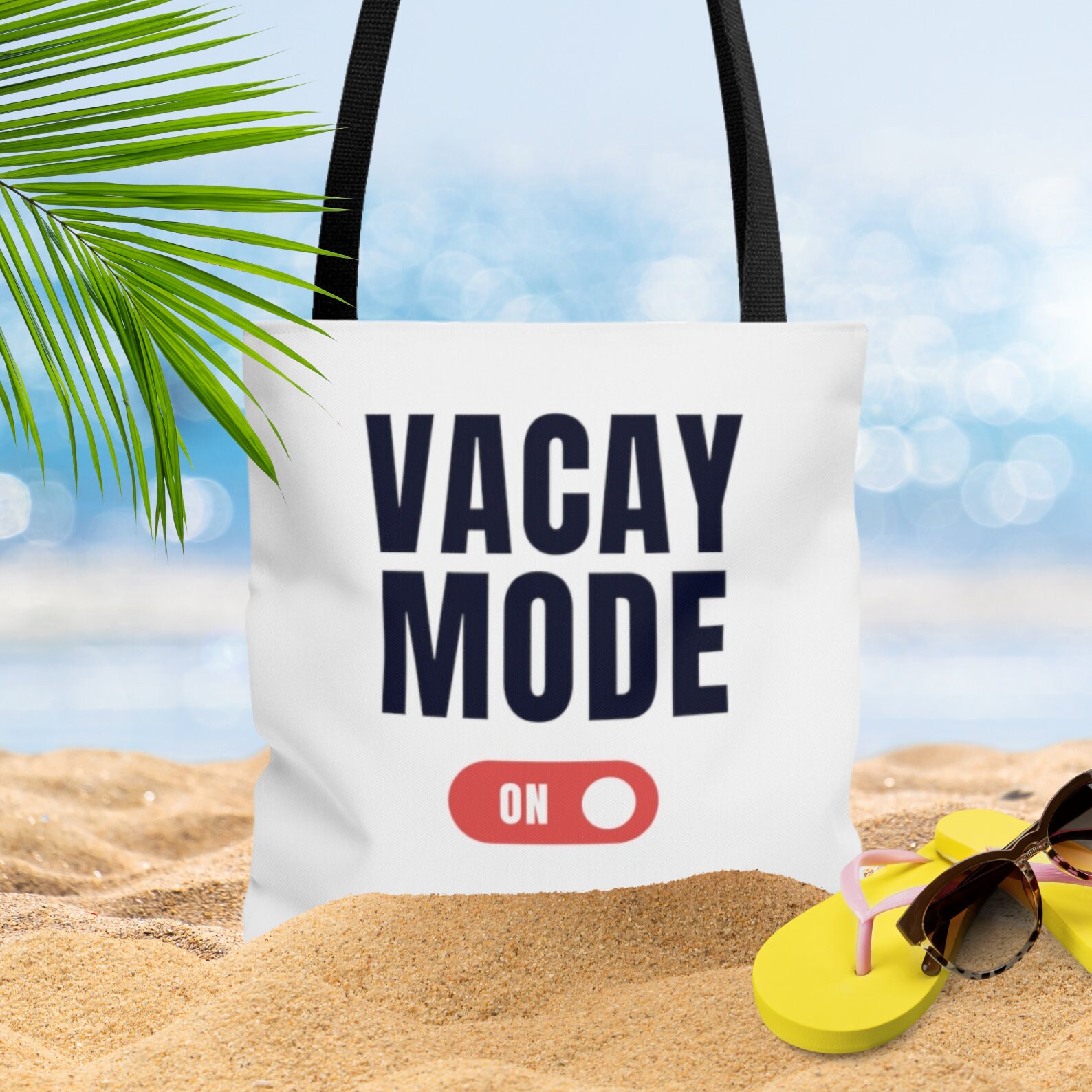Vacay Mode ON Totebag | Beach Tote | Vacation Tote Bag | Summer Tote ...