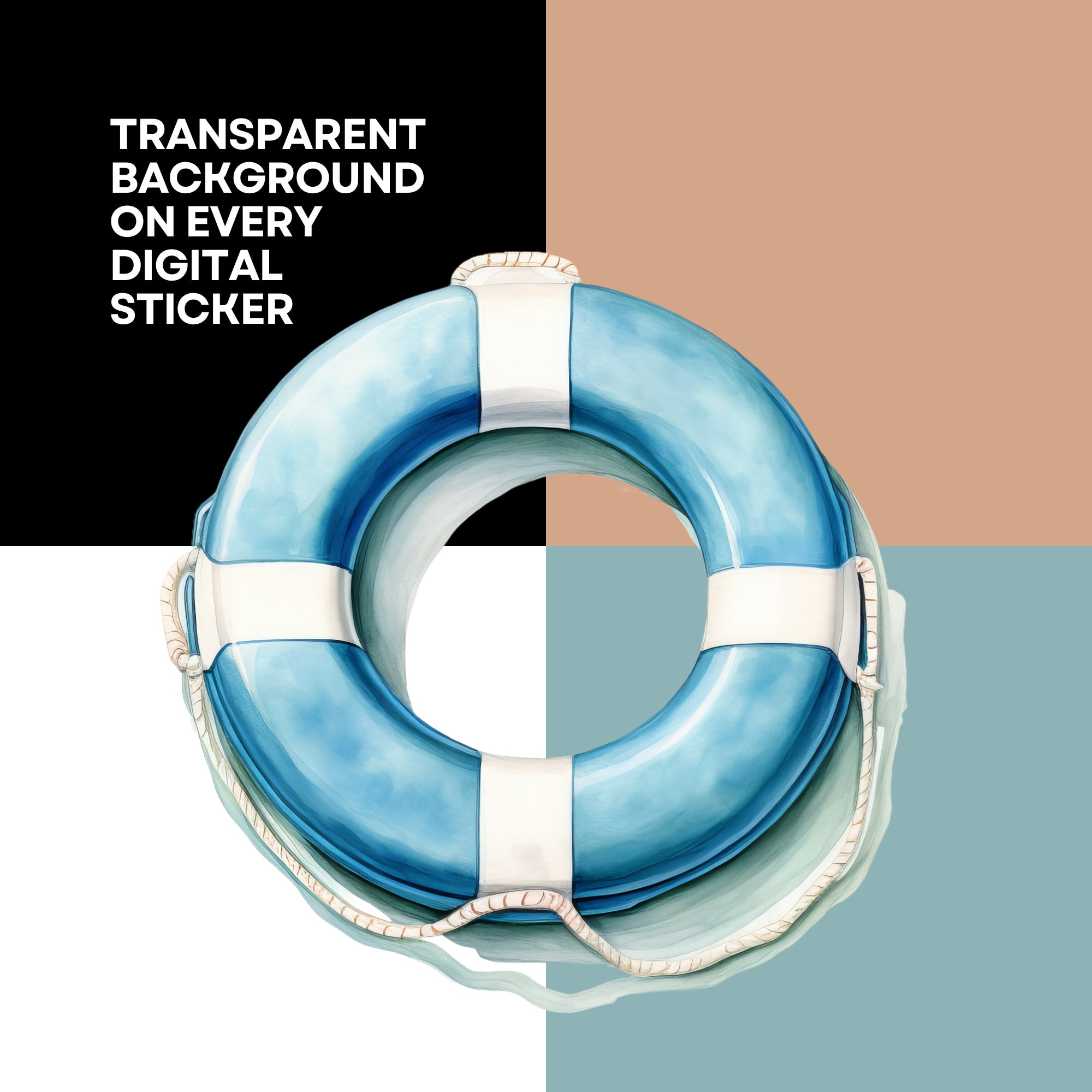 40 "beach & Coastal" Digital Stickers | Transparent PNG Files | Instant ...