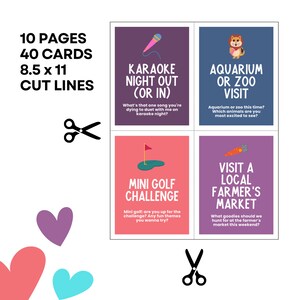 Printable Date Night Idea Cards, Date Night Cards, Date Night Ideas ...