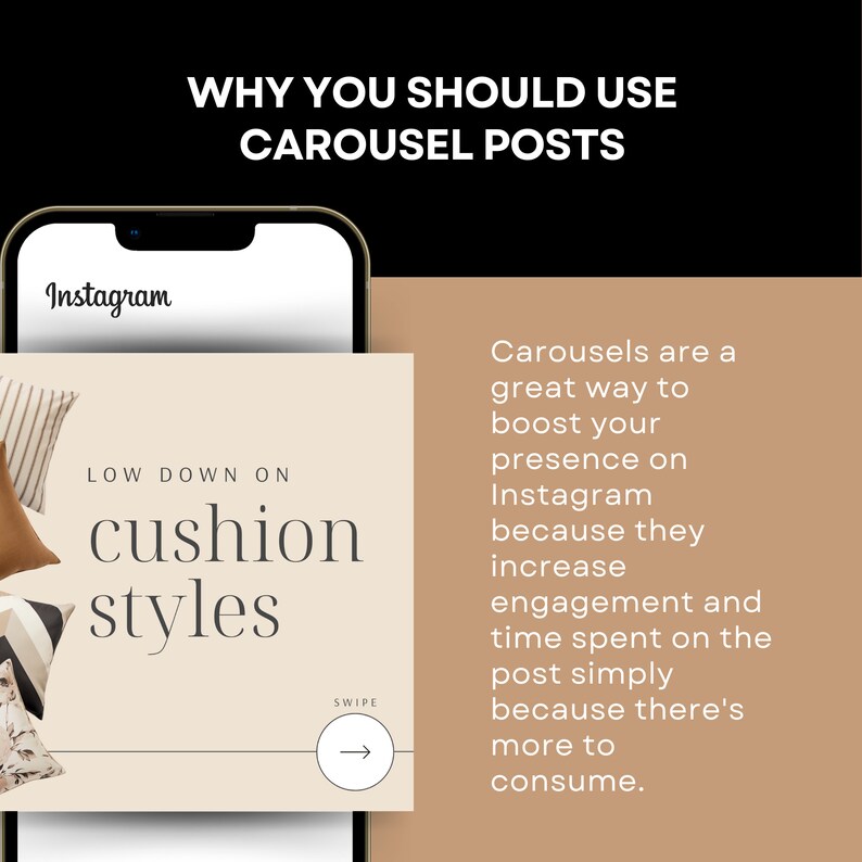 Interior Design Carousel Social Media Posts | 28 Editable Instagram ...