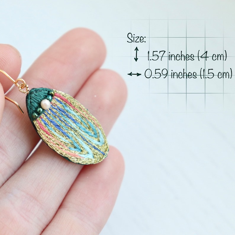 Beaded Embroidery Beetle Bug Earrings, Gold and Dangle Insect Earrings as Nature Lover Gift - Etsy