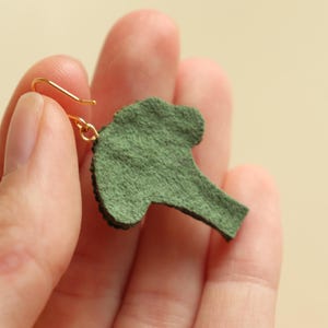Hand Embroidered Broccoli Vegetable Earrings With Beads, Veggie Jewelry ...