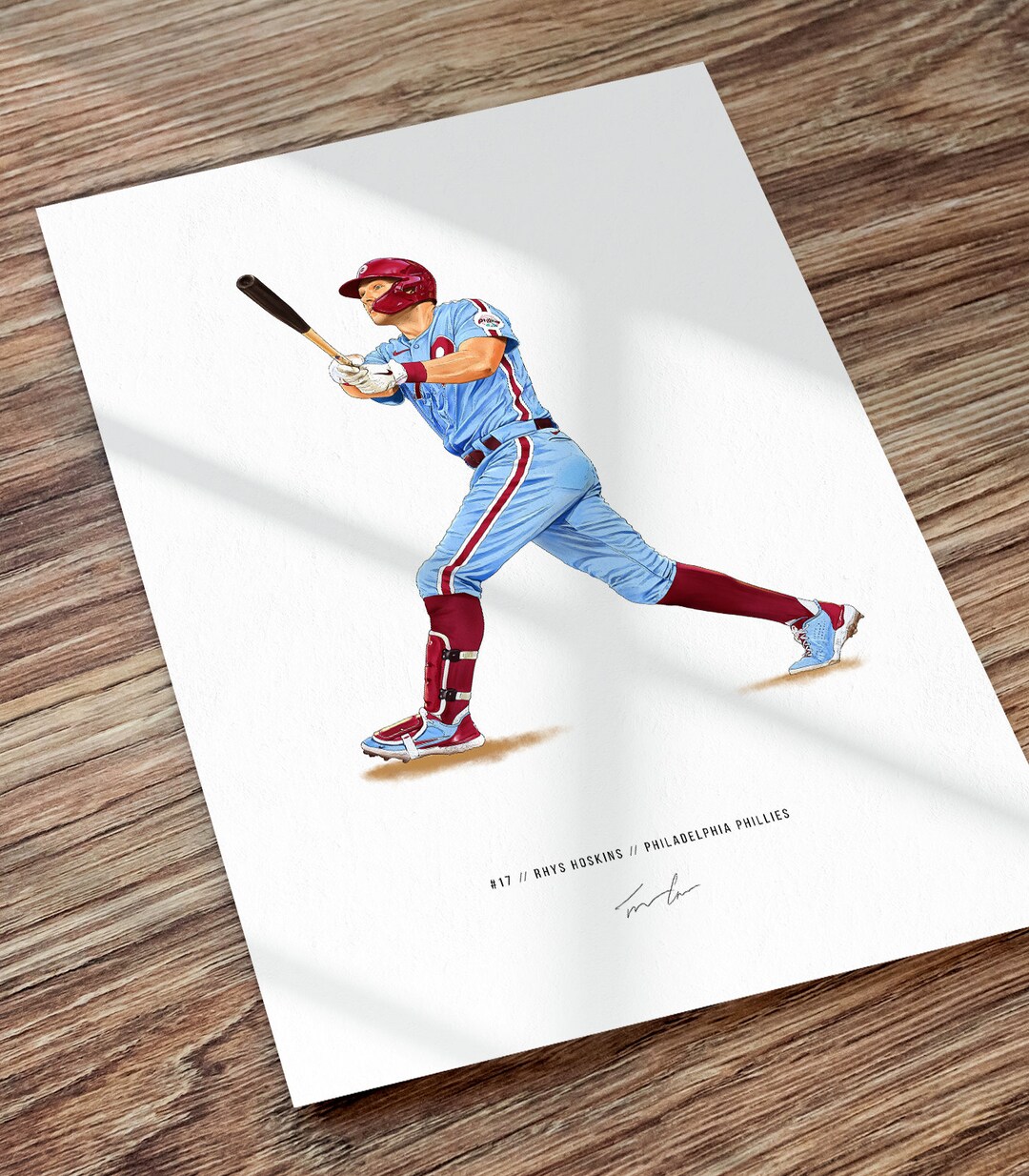 Rhys Hoskins Poster Philadelphia Phillies MLB Baseball Wall - Etsy