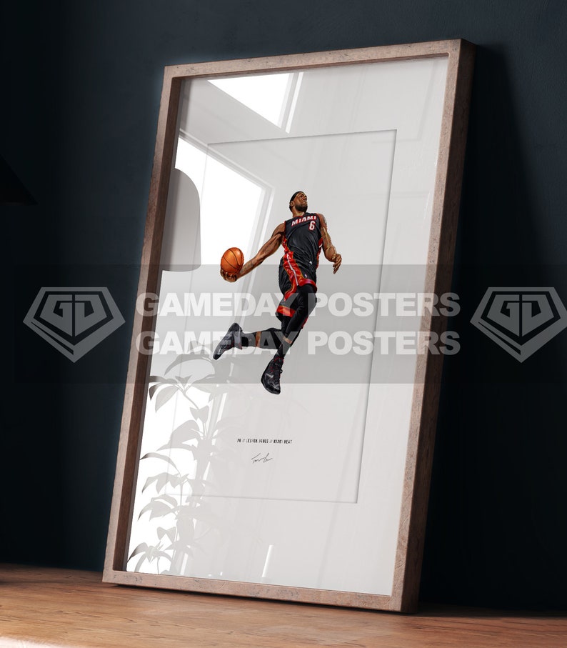 Lebron James Poster Miami Heat NBA Basketball Art Print - Etsy
