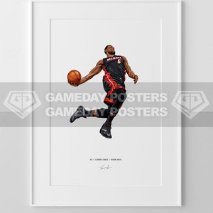 Lebron James Poster Miami Heat NBA Basketball Art Print - Etsy
