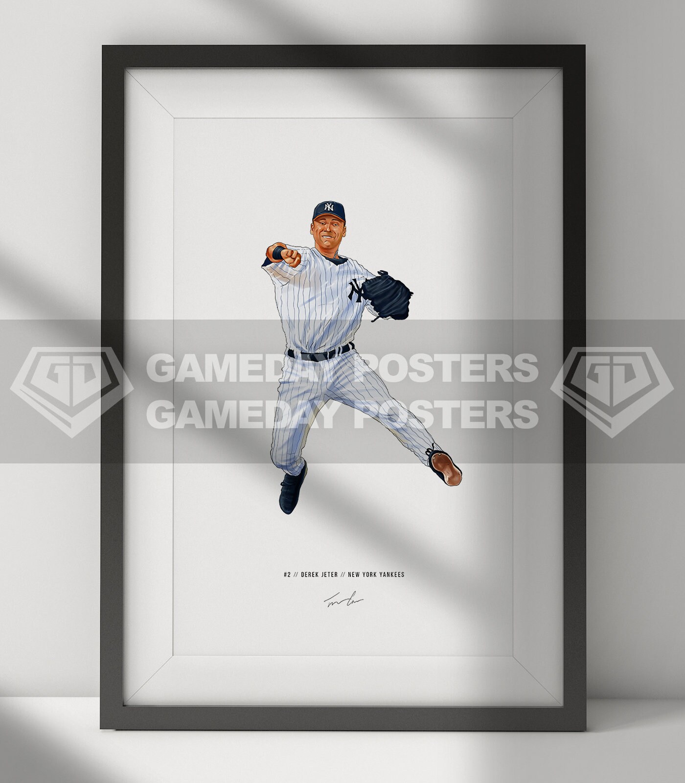 Derek Jeter V2 Poster New York Yankees MLB Baseball Wall Art - Etsy