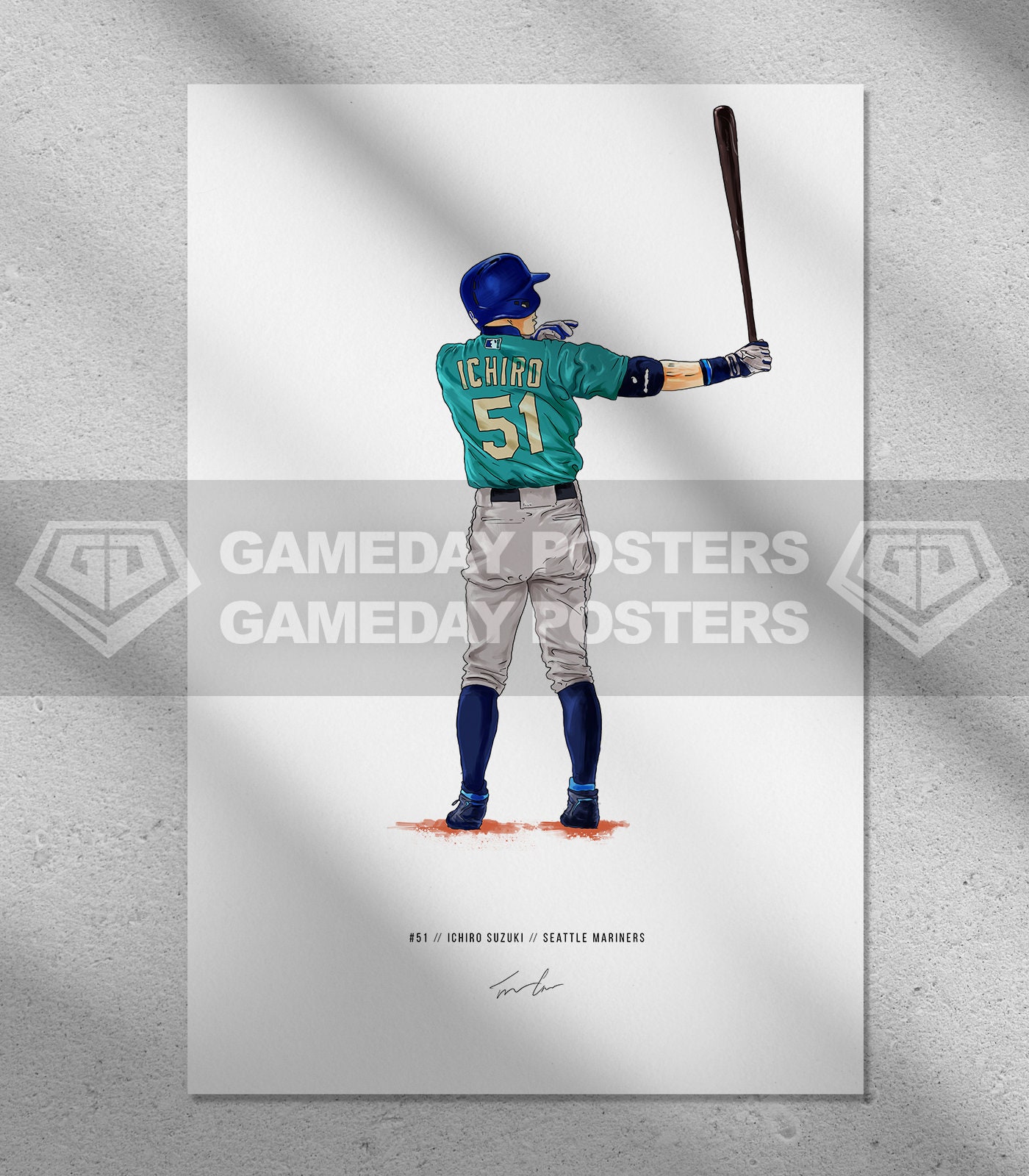 Ichiro Suzuki V1 Poster Seattle Mariners MLB Baseball Wall Art - Etsy