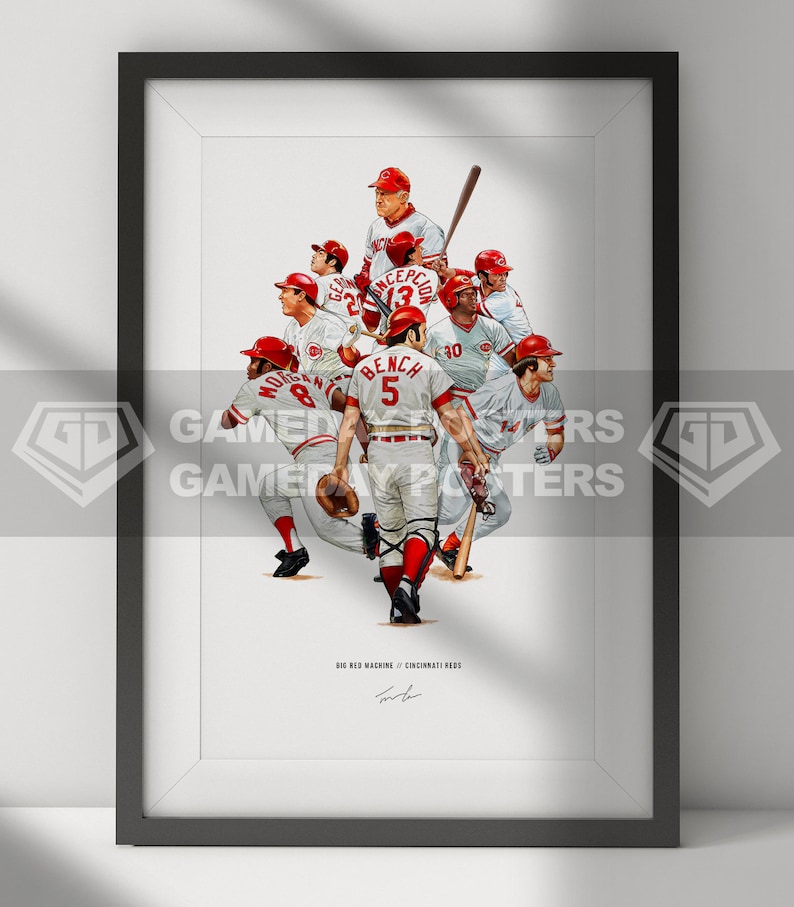 Cincinnati Reds Big Red Machine Poster MLB Baseball Wall Art - Etsy