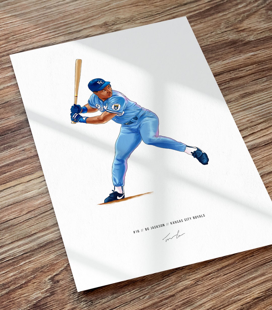 Bo Jackson V1 Poster Kansas City Royals MLB Baseball Wall Art Print - Etsy