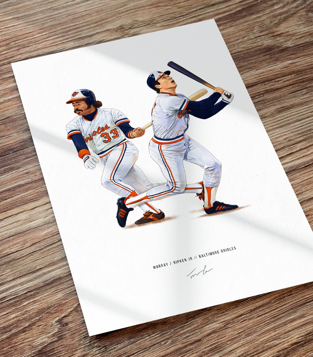 Cal Ripken Eddie Murray Baltimore Orioles Poster MLB Baseball Wall Art ...