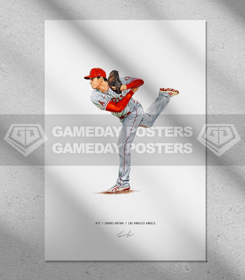 Shohei Ohtani Pitching Poster Los Angeles Angels MLB Baseball - Etsy