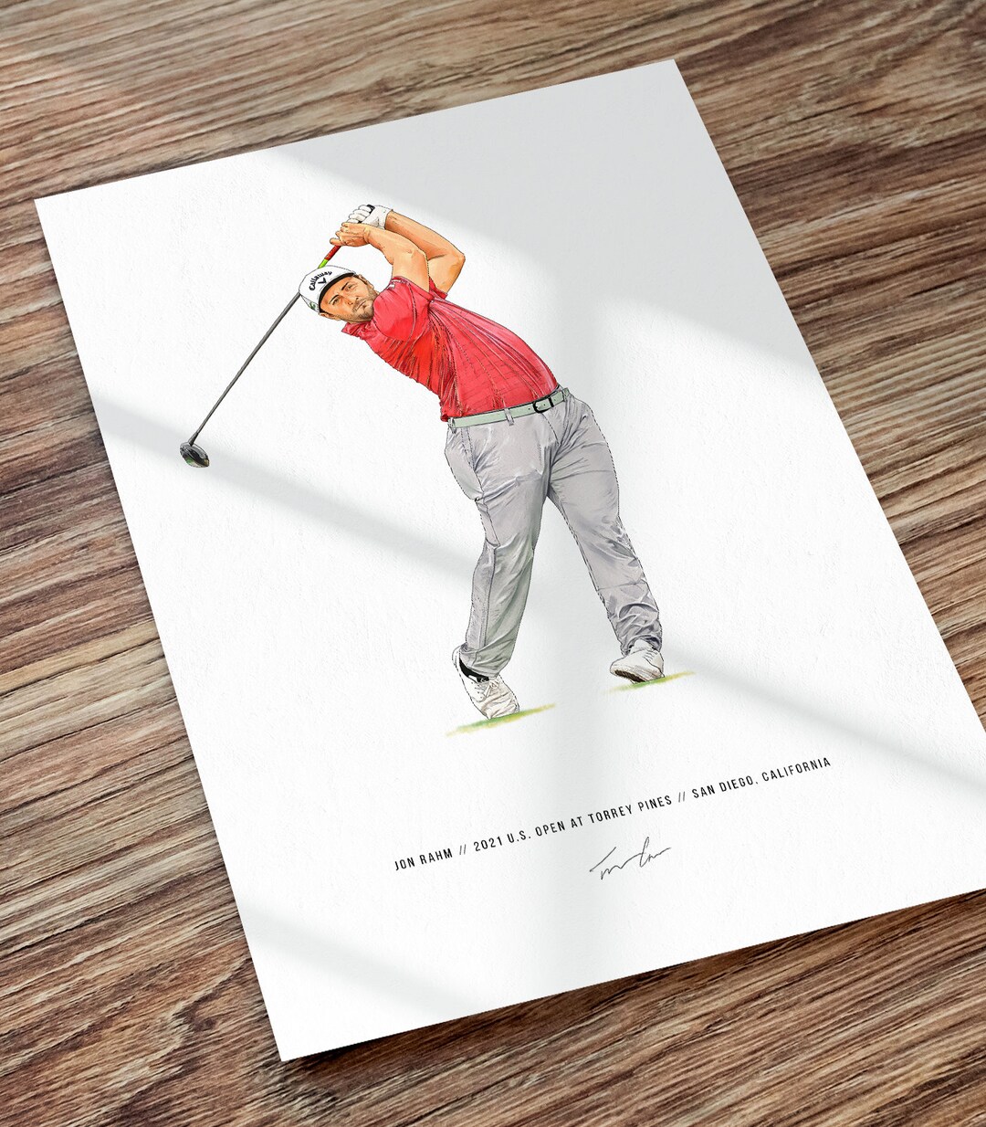 Jon Rahm 2021 US Open Torrey Pines San Diego Golf Poster Wall Art Print ...