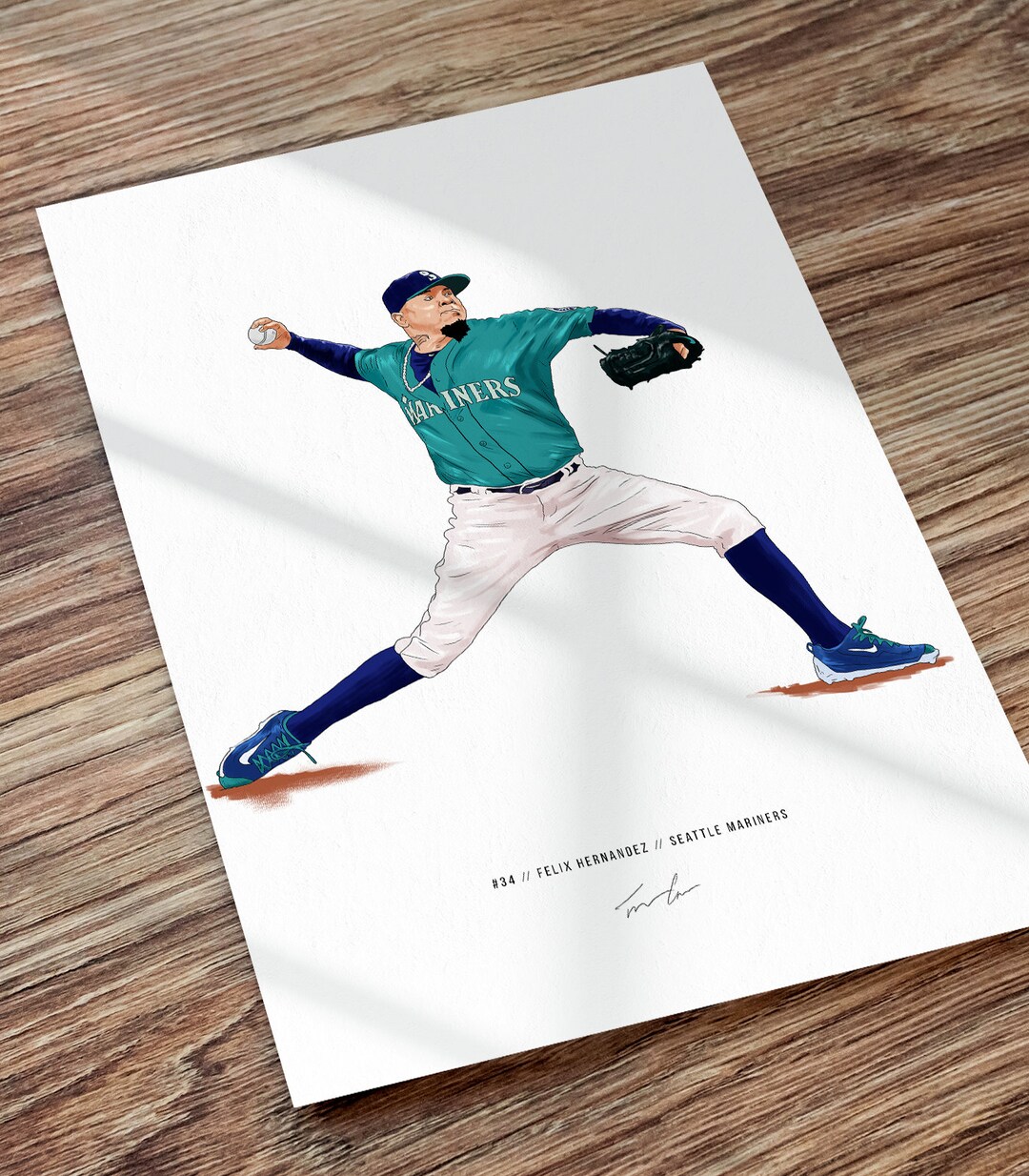 Felix Hernandez Poster Seattle Mariners MLB Baseball Wall Art Print - Etsy